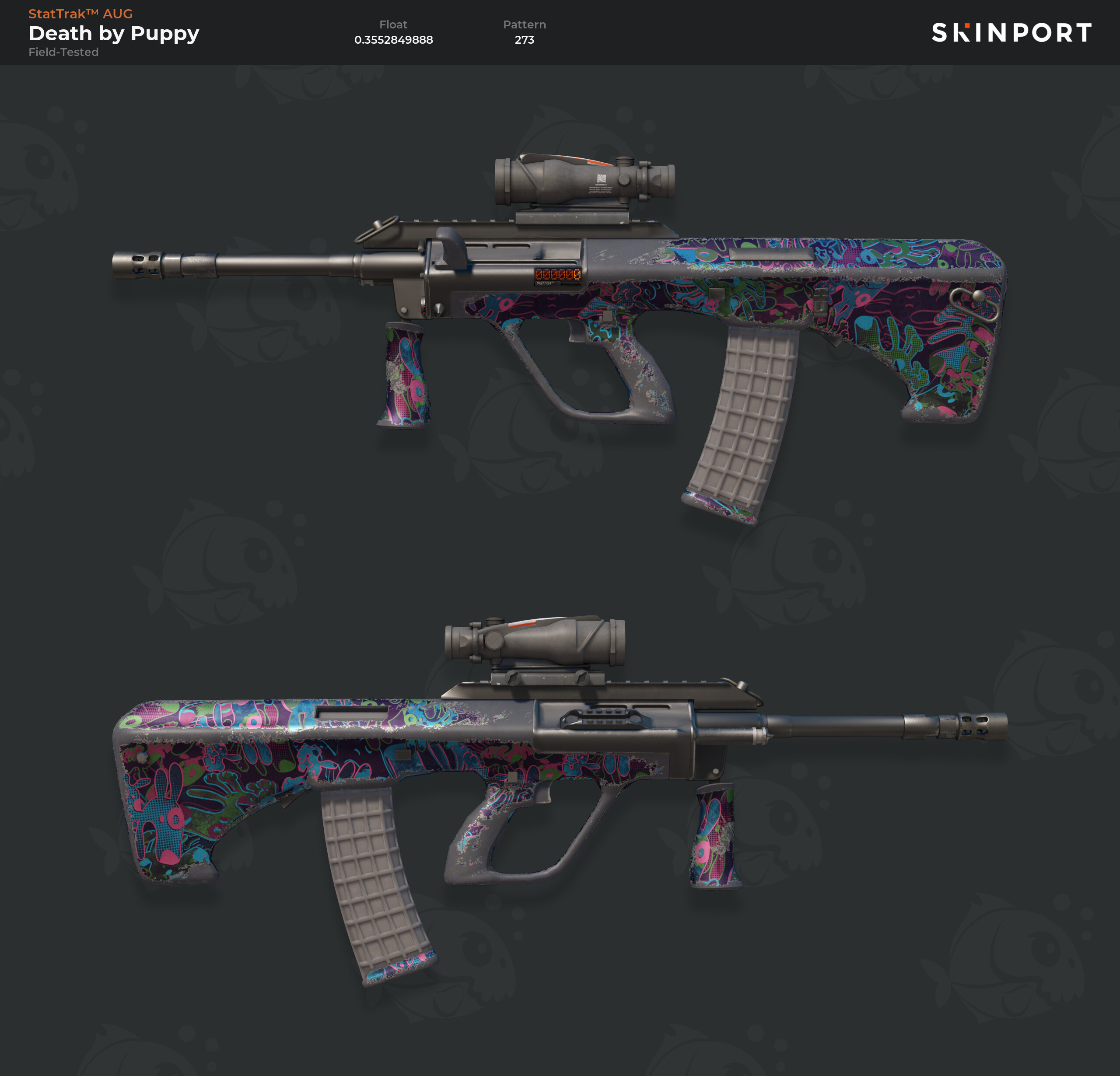 Купить StatTrak™ AUG | Death by Puppy (Field-Tested) - цена 12.66 $ USD ...