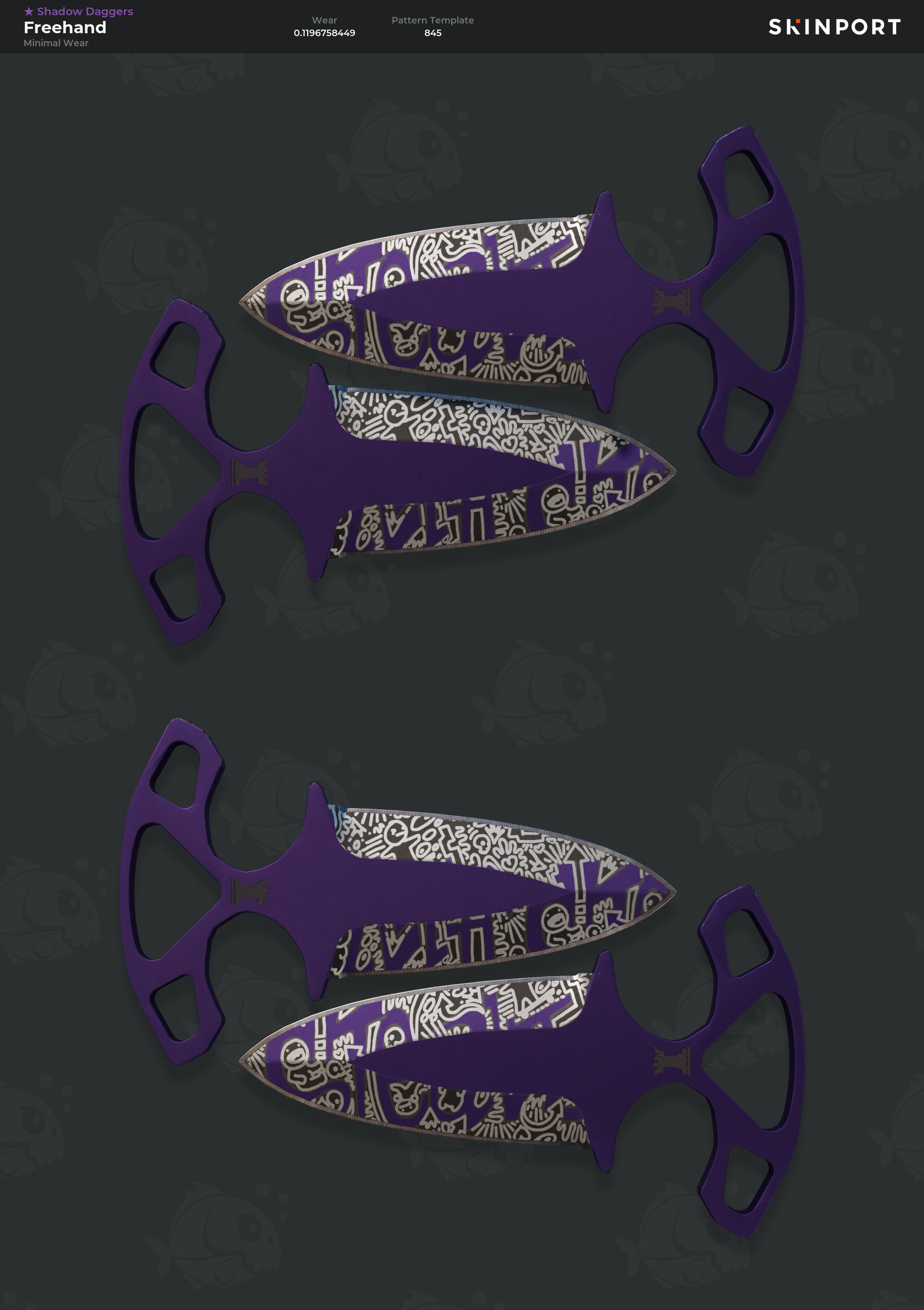 Купить ★ Shadow Daggers | Freehand (Minimal Wear) - цена 11814.17 ₽ RUB ...