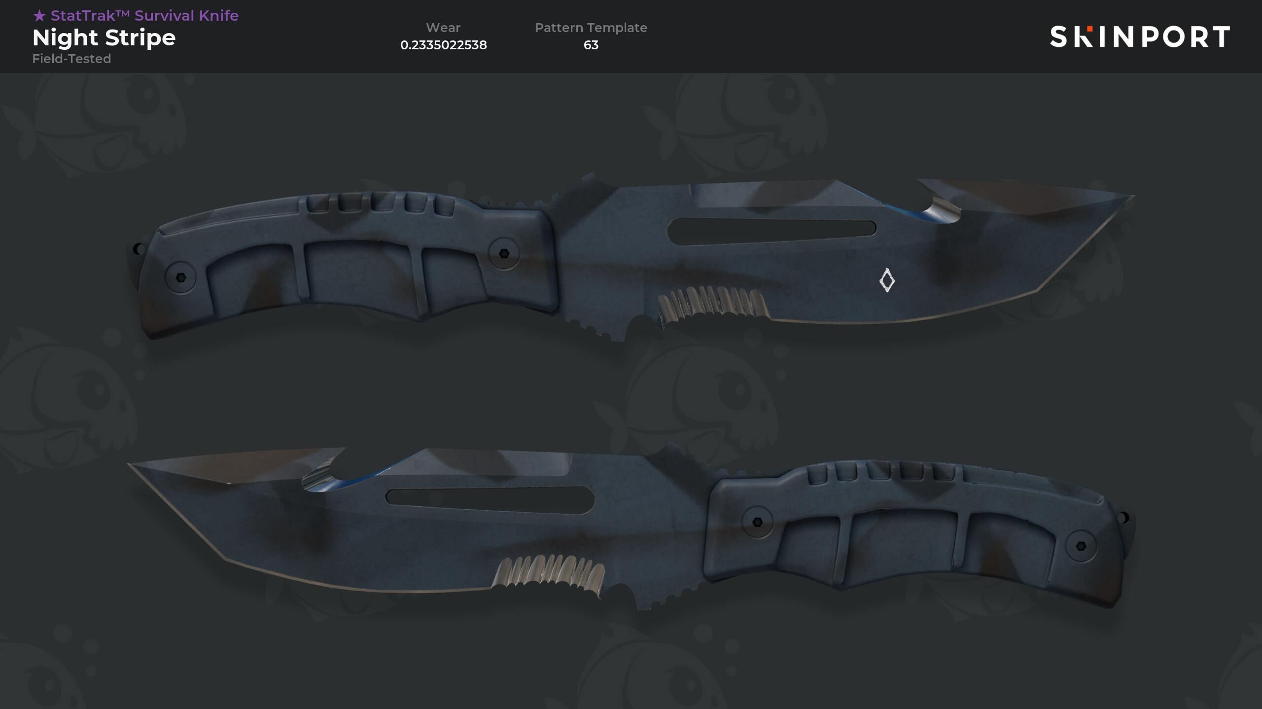Купить ★ StatTrak™ Survival Knife | Night Stripe (Field-Tested) - цена ...