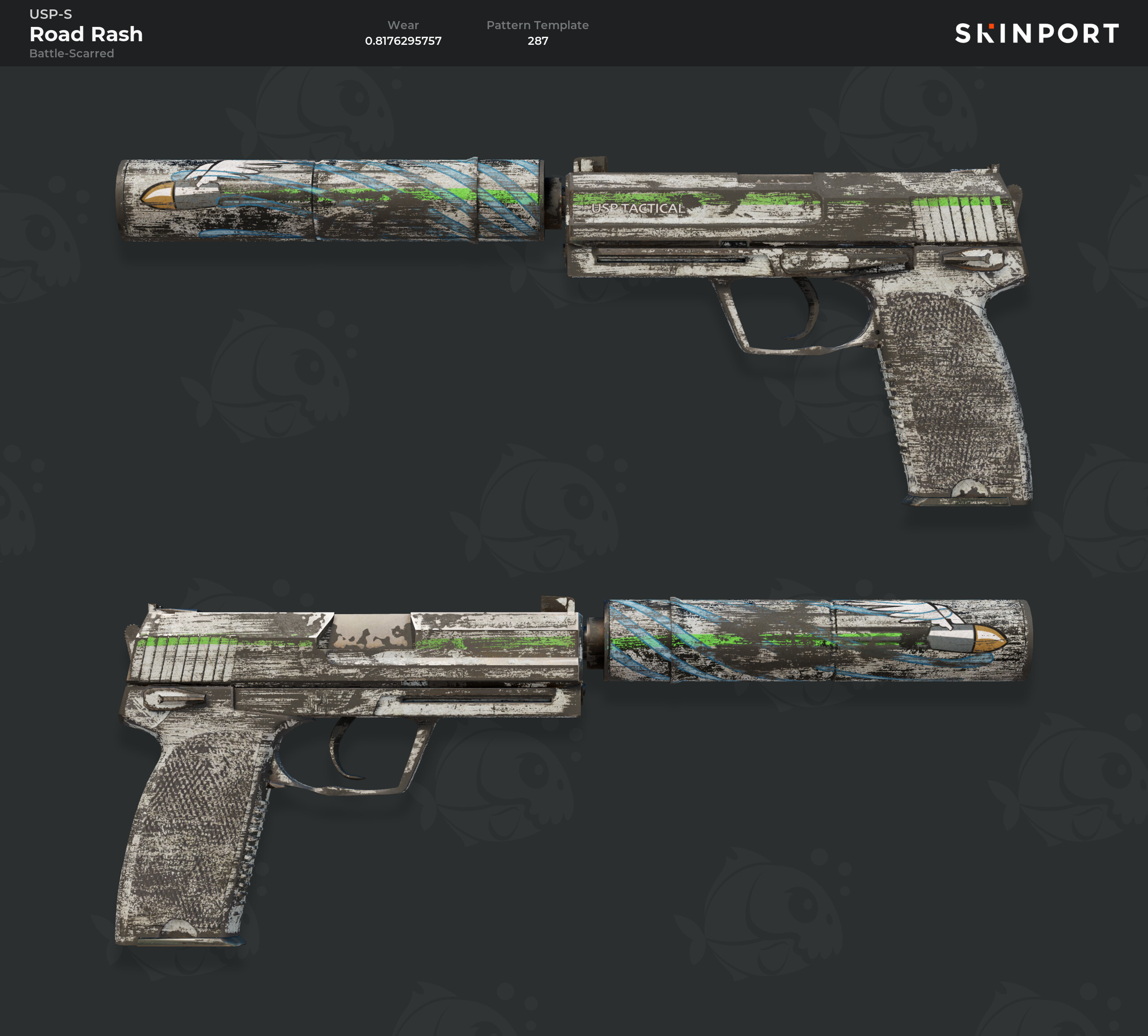 Купить USP-S | Road Rash (Battle-Scarred) - цена 3026.49 ₽ RUB | Купить ...