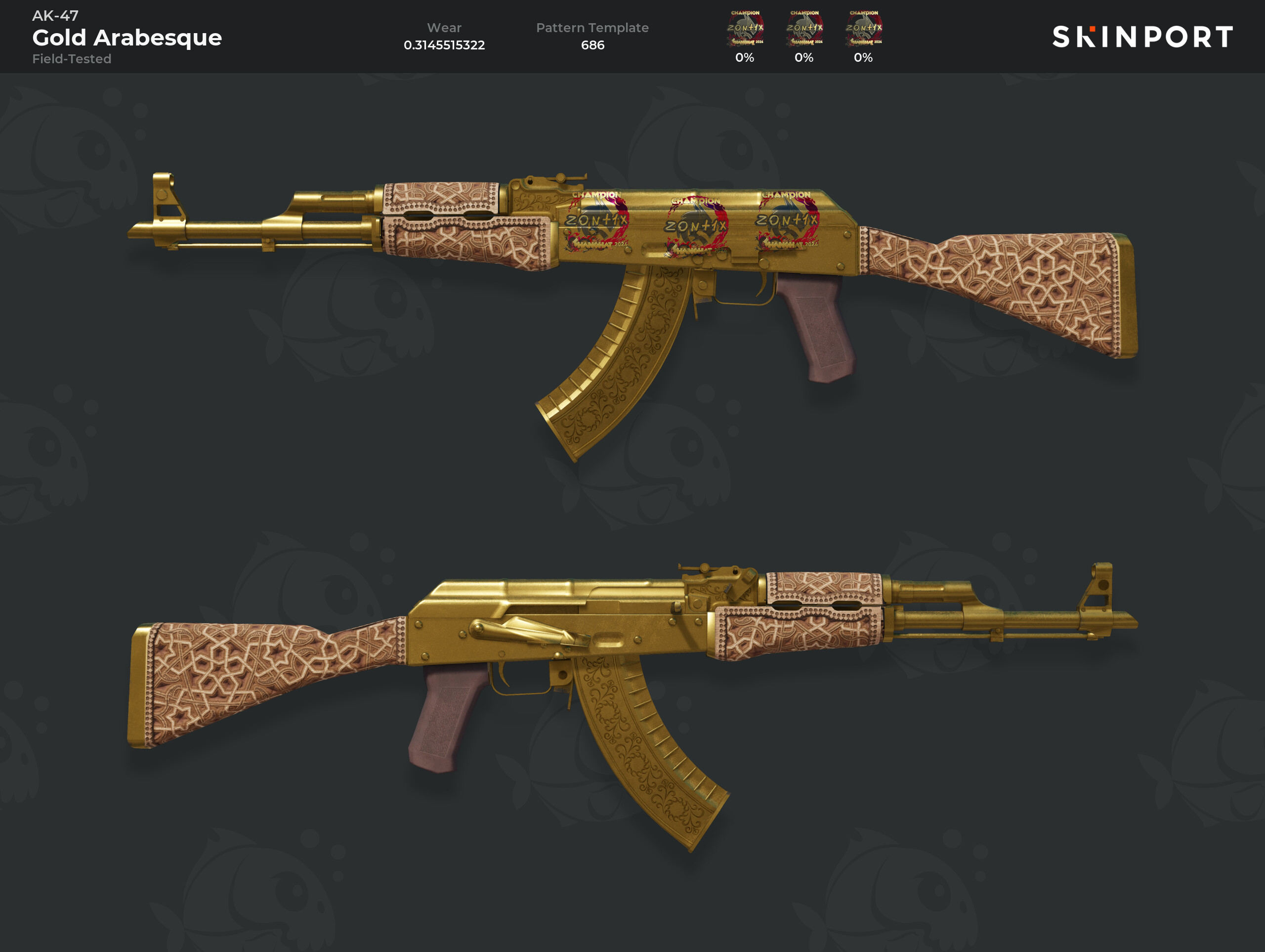 Купить AK-47 | Gold Arabesque (Field-Tested) - цена 2531.97 $ USD ...