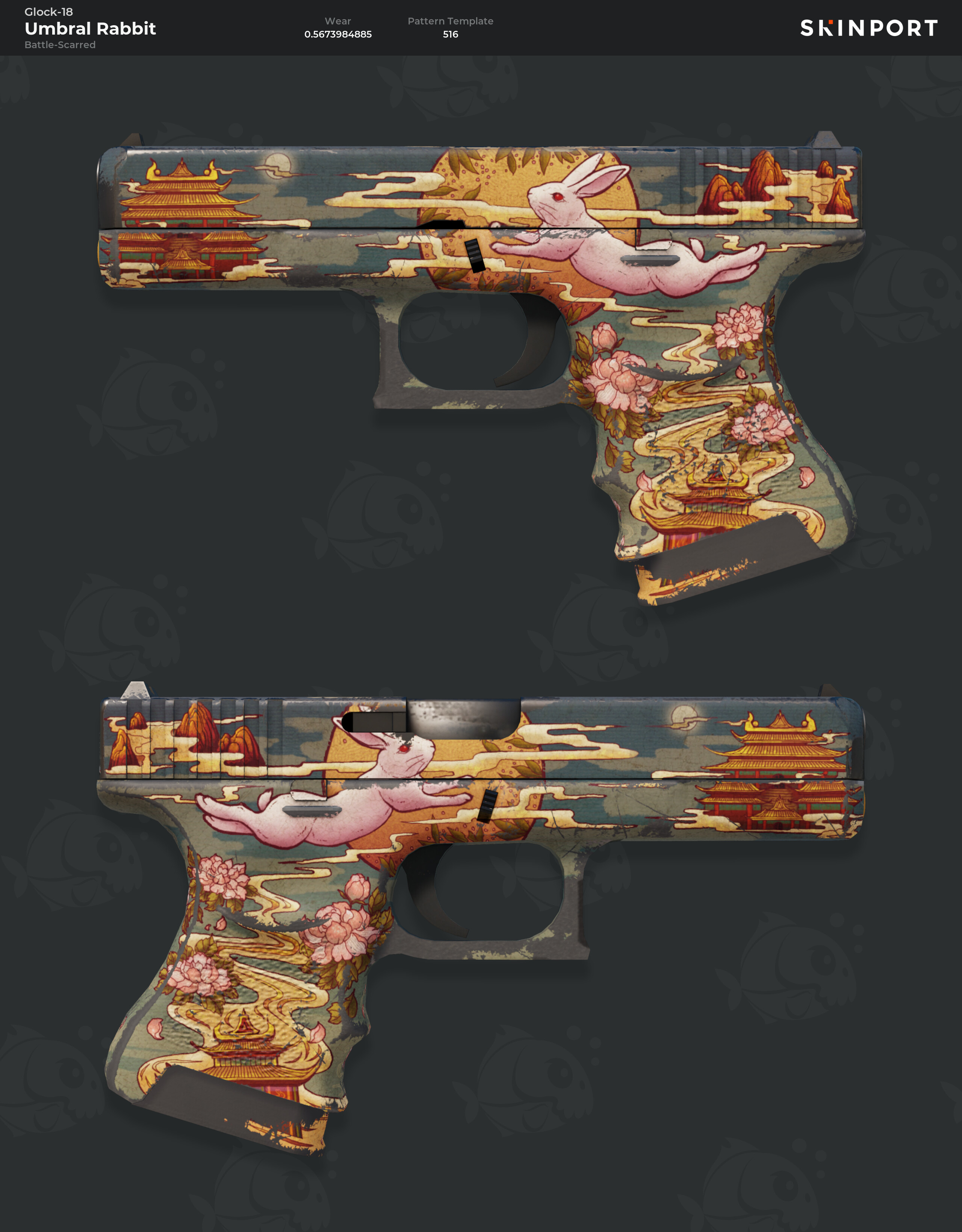 Купить Glock-18 | Umbral Rabbit (Battle-Scarred) - цена 18.28 ₽ RUB ...