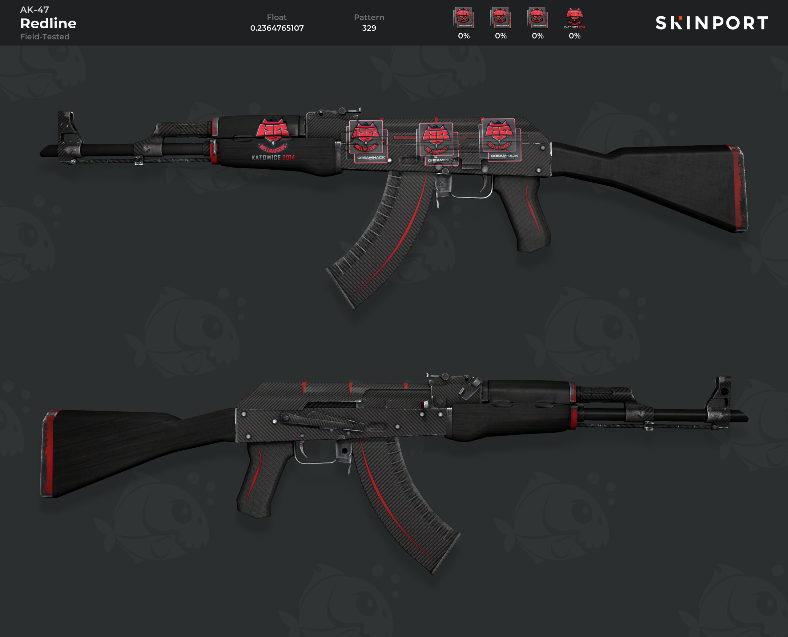 [PC] AK-47 Red Line (FT) w/ Hell Raiser Stickers : r/GlobalOffensiveTrade