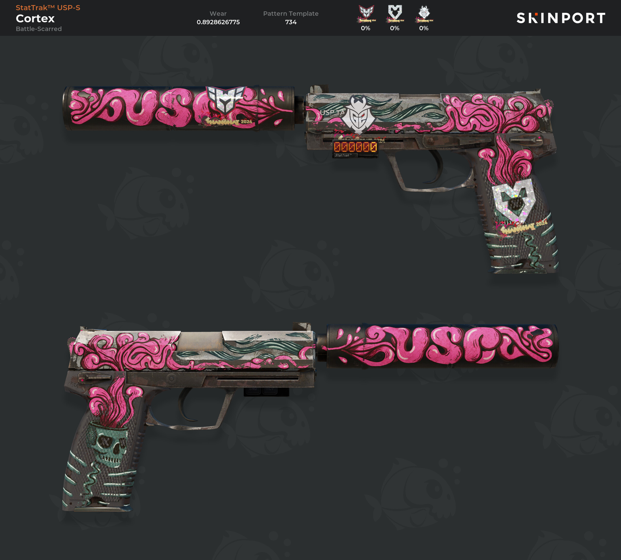 Купить StatTrak™ USP-S | Cortex (Battle-Scarred) - цена 693.04 ₽ RUB ...