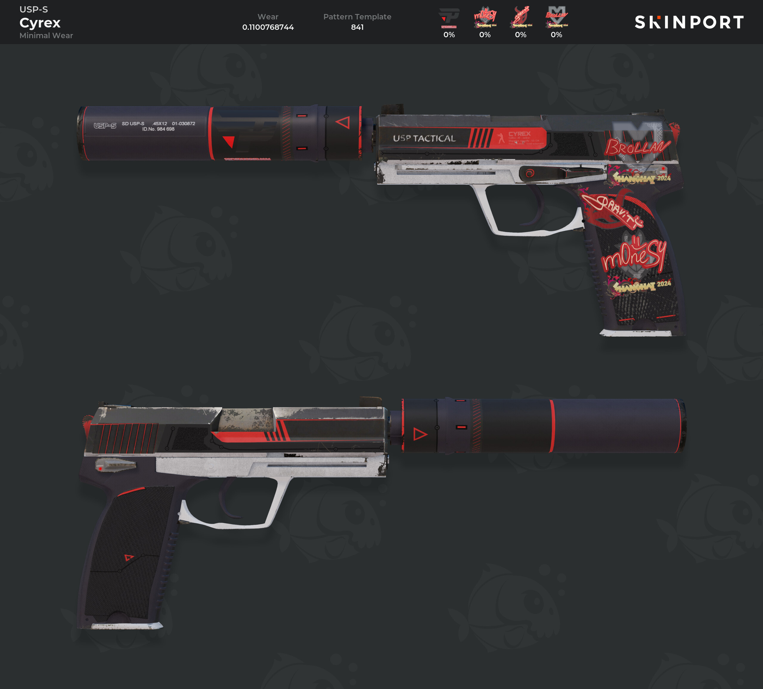 Купить USP-S | Cyrex (Minimal Wear) - цена 1.63 $ USD | Купить скины КС ...