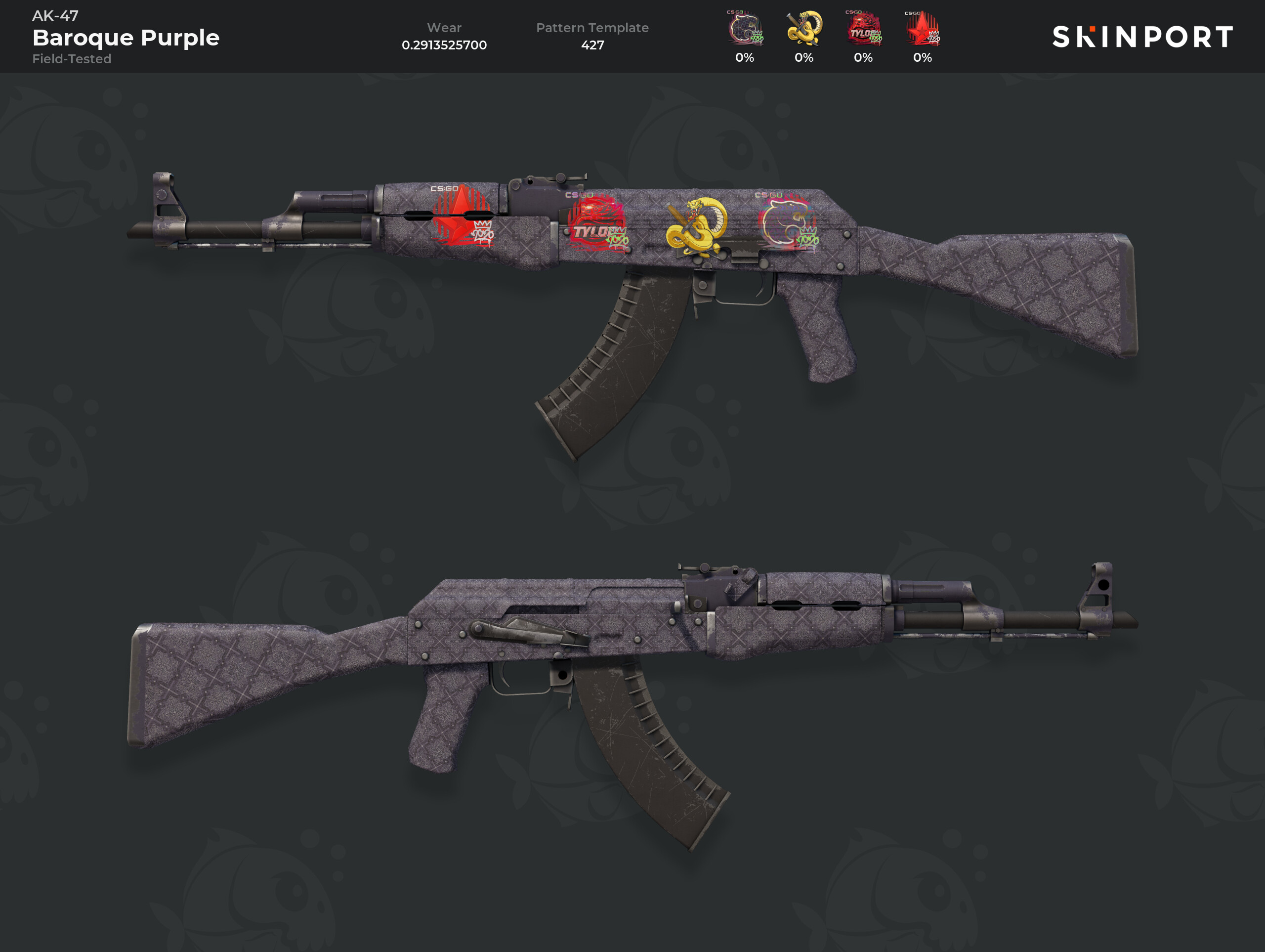 Купить AK-47 | Baroque Purple (Field-Tested) - цена 8.63 $ USD | Купить ...