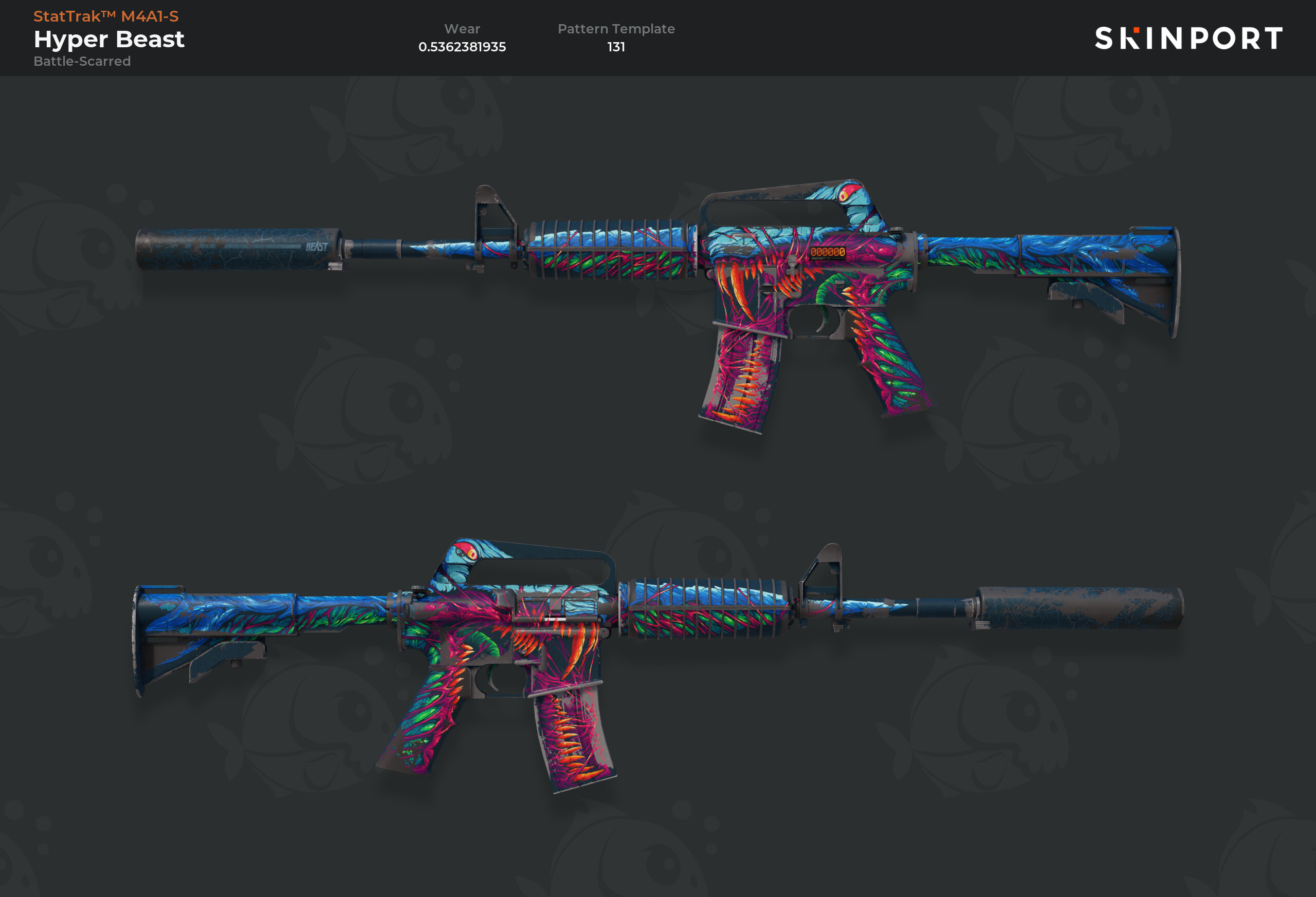 Купить StatTrak™ M4A1-S | Hyper Beast (Battle-Scarred) - цена 58.46 ...