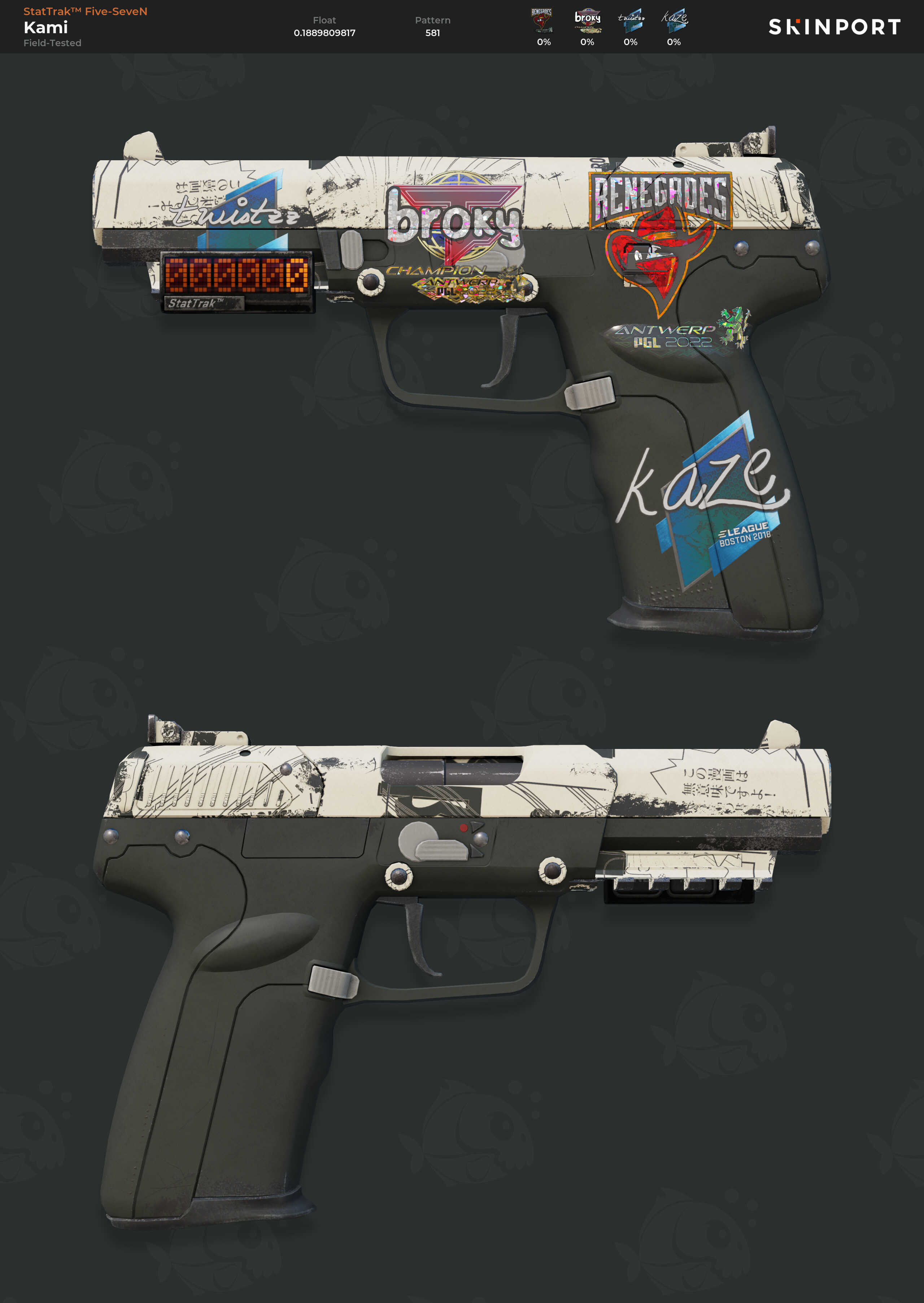 StatTrak™ Five-SeveN | Kami (Field-Tested) - Counter-Strike 2 - Skinport