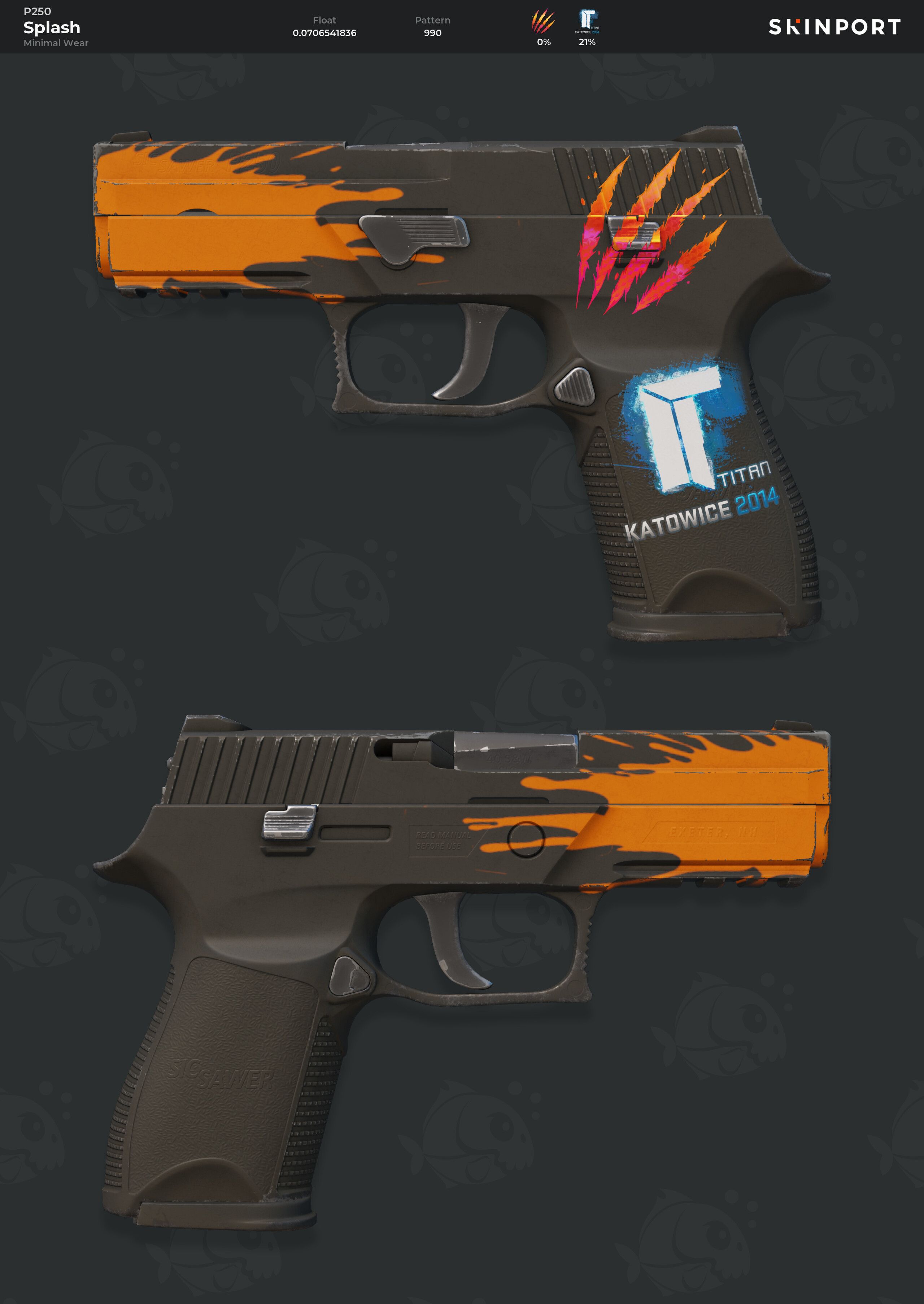 P250 | Splash (Minimal Wear) - Counter-Strike 2 - Skinport