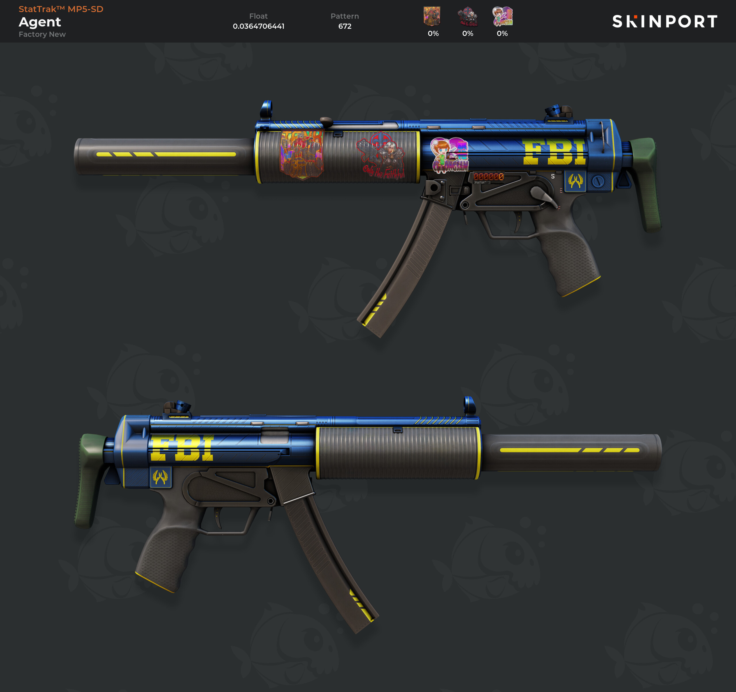 StatTrak™ MP5-SD | Agent (Factory New) - Counter-Strike 2 - Skinport