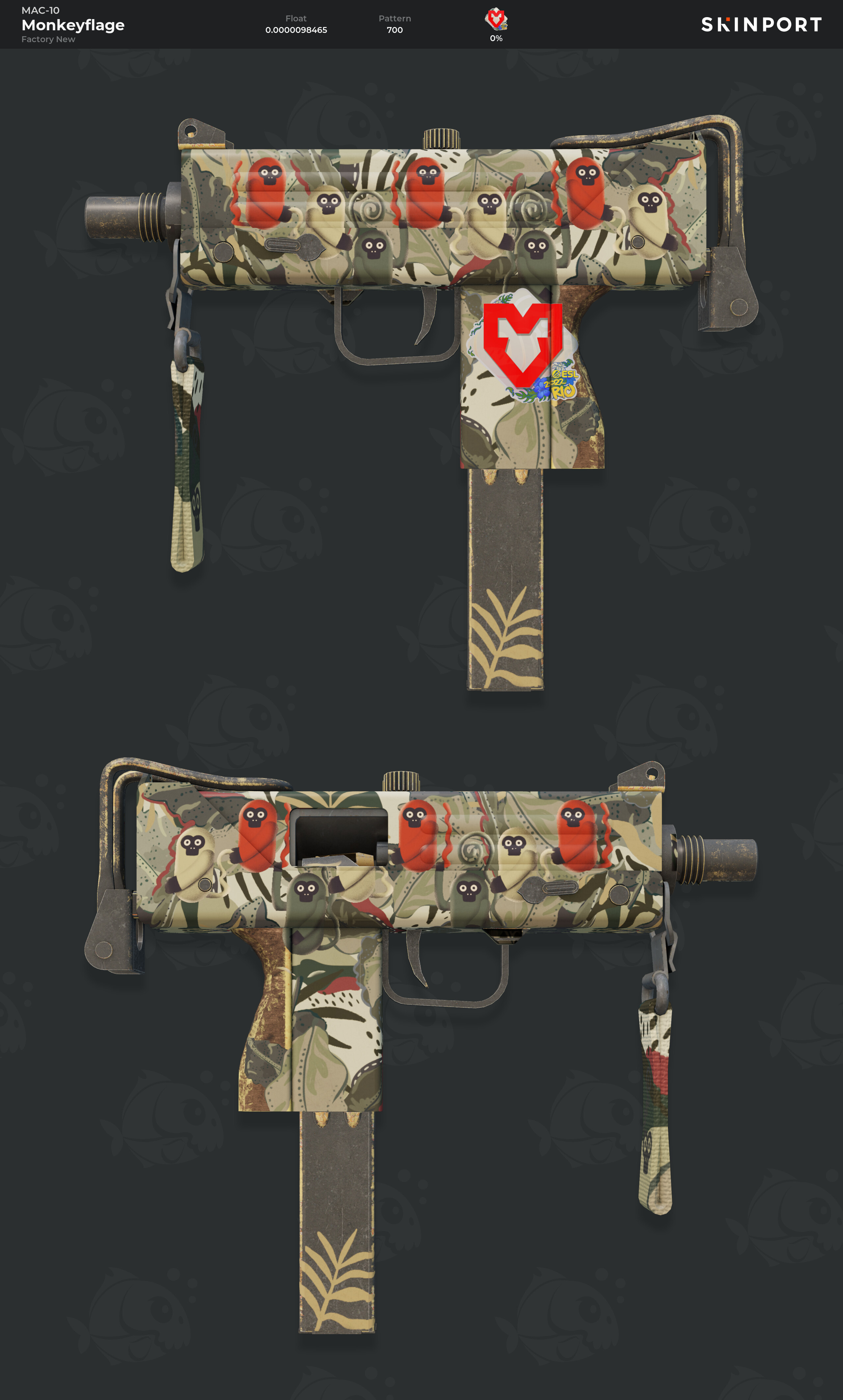 MAC-10 | Monkeyflage (Factory New) - Counter-Strike 2 - Skinport