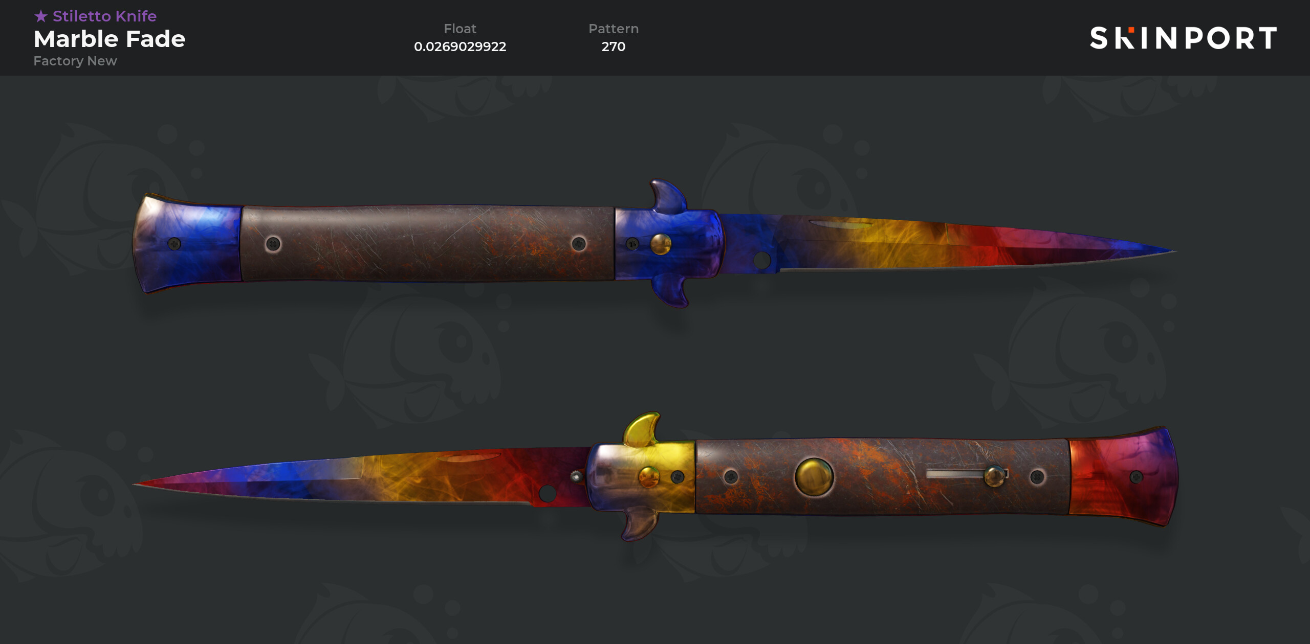 Stiletto Knife | Marble Fade (Factory New) - Counter-Strike 2 - Skinport
