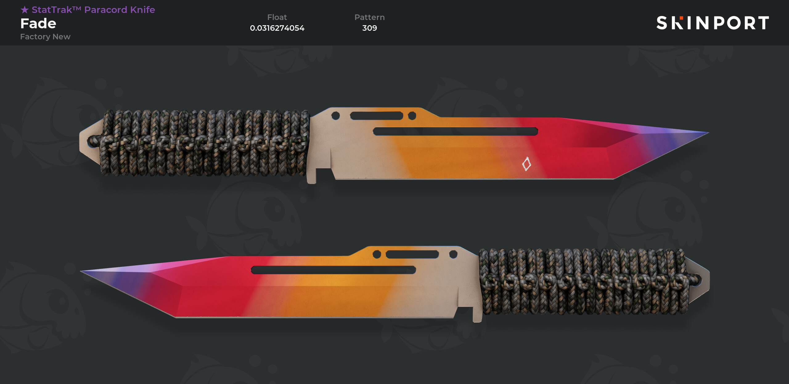 StatTrak™ Paracord Knife | Fade (Factory New) - Counter-Strike 2 - Skinport