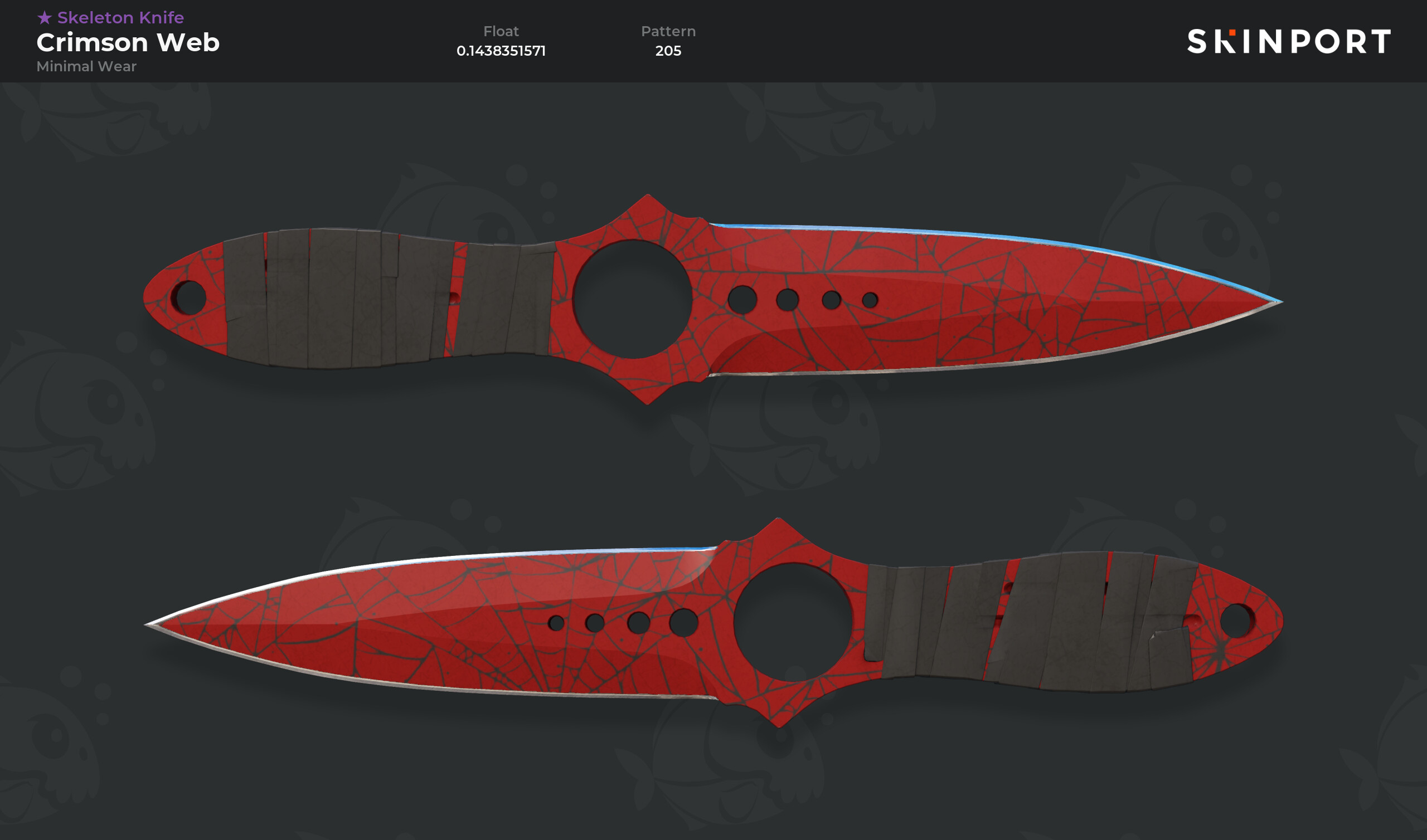 Skeleton Knife | Crimson Web (Minimal Wear) - Counter-Strike 2 - Skinport