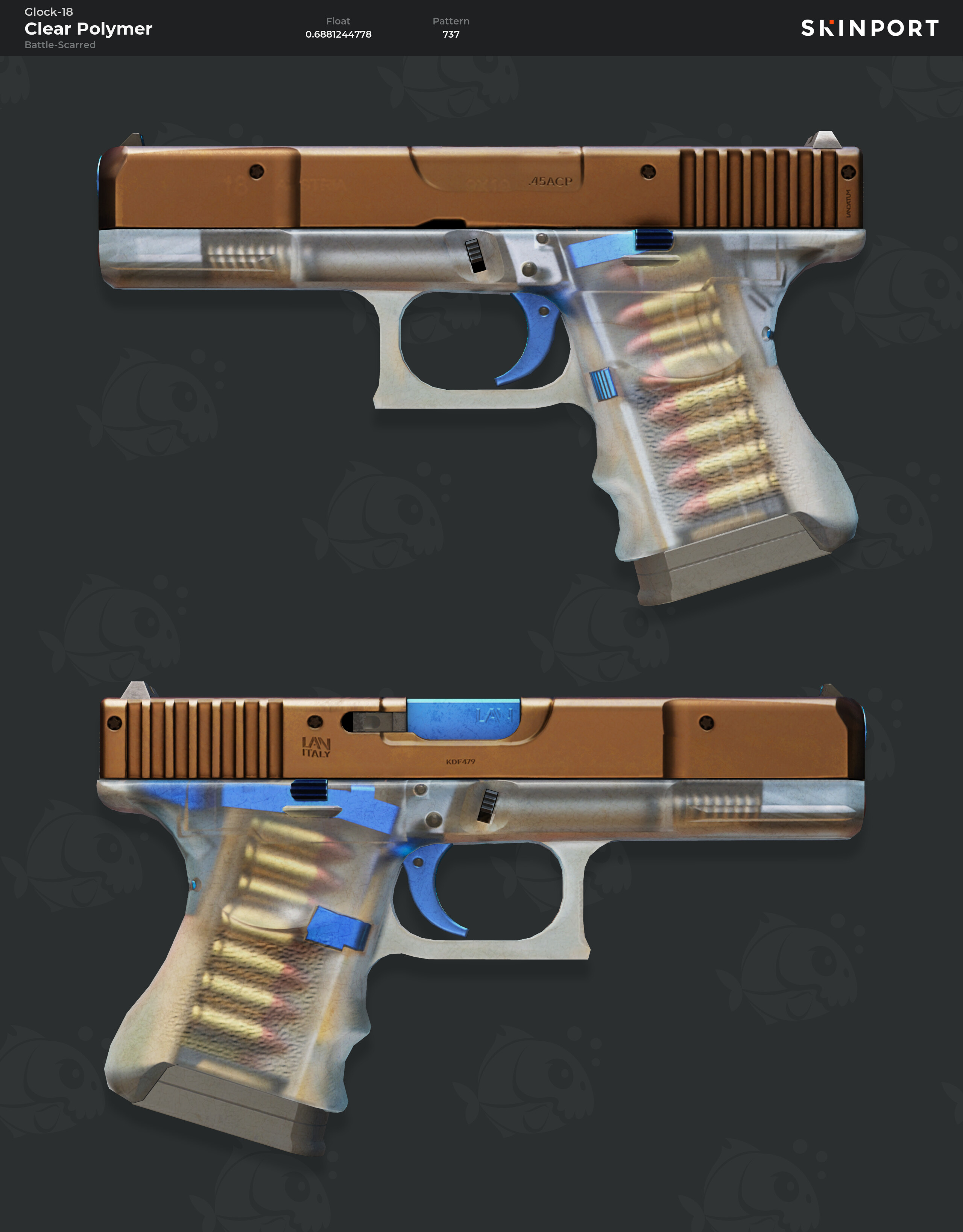Glock-18 | Clear Polymer (Battle-Scarred) - Counter-Strike 2 - Skinport