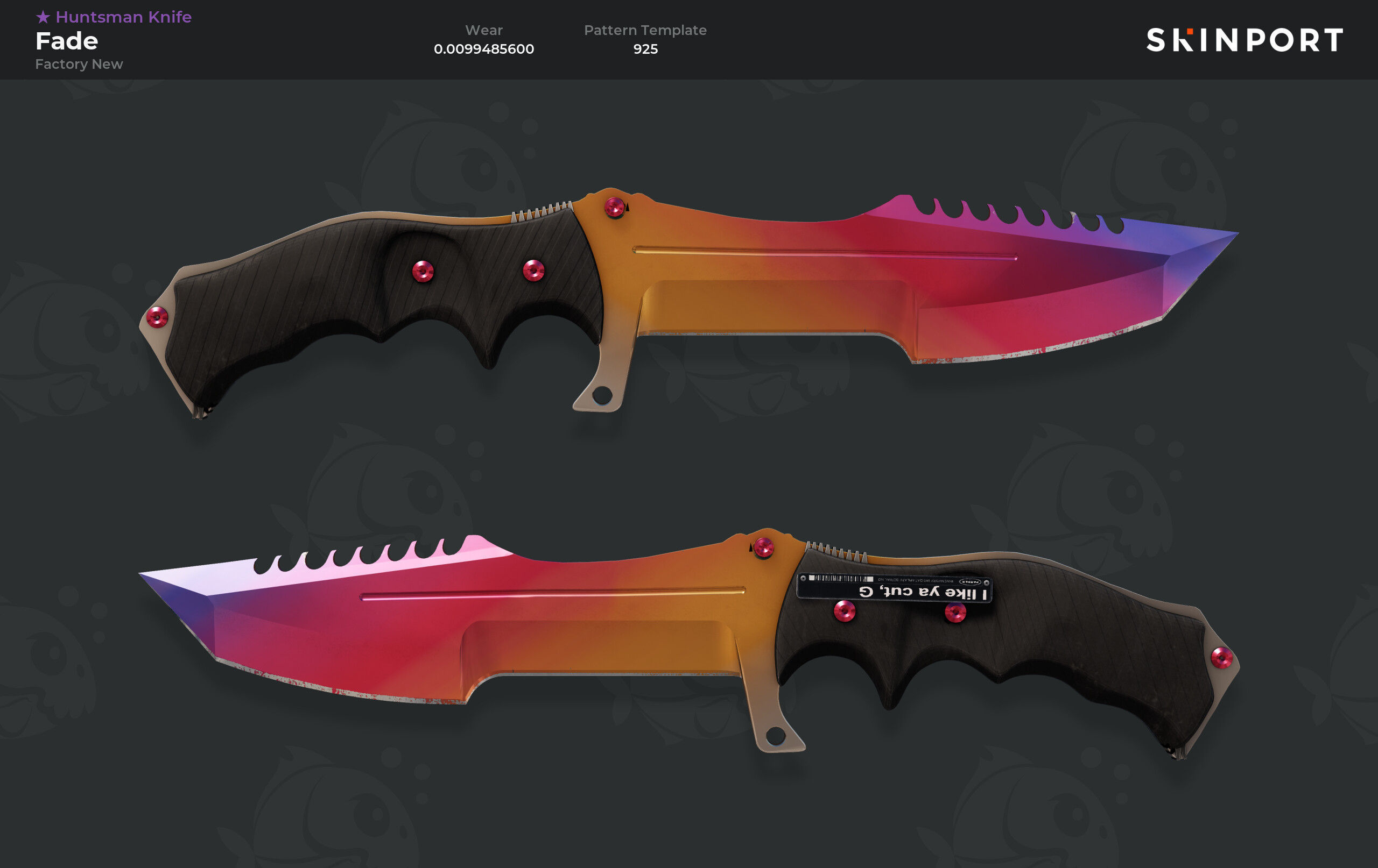 Huntsman Knife | Fade (Factory New) - Counter-Strike 2 - Skinport