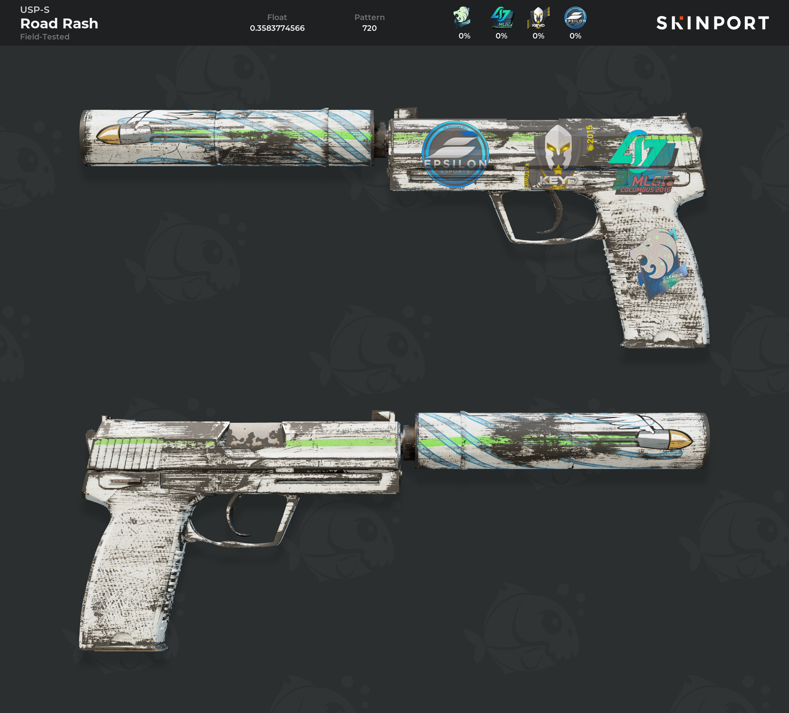 USP-S | Road Rash (Field-Tested) - Counter-Strike 2 - Skinport