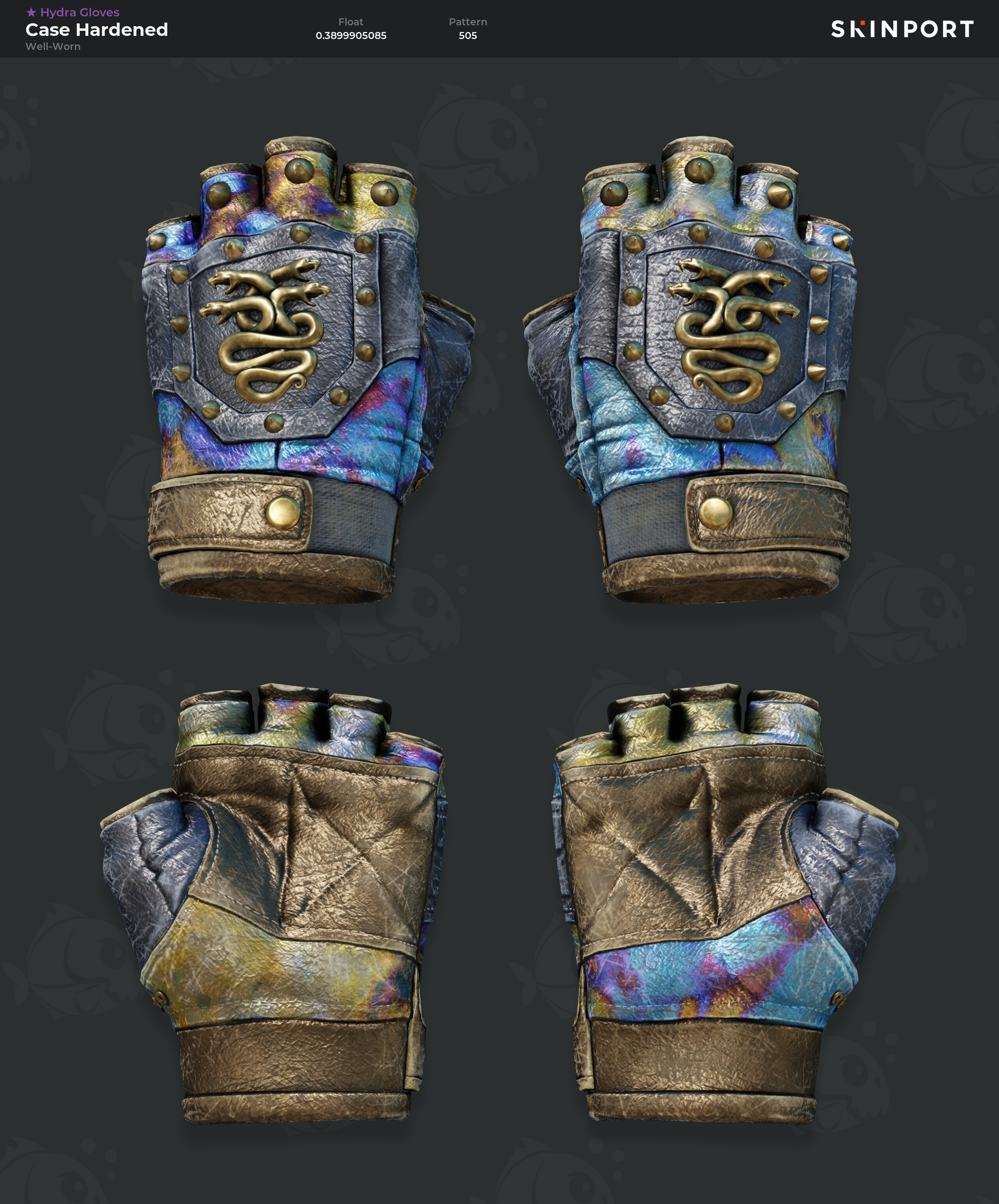 Hydra Gloves | Case Hardened (Well-Worn) - Counter-Strike 2 - Skinport