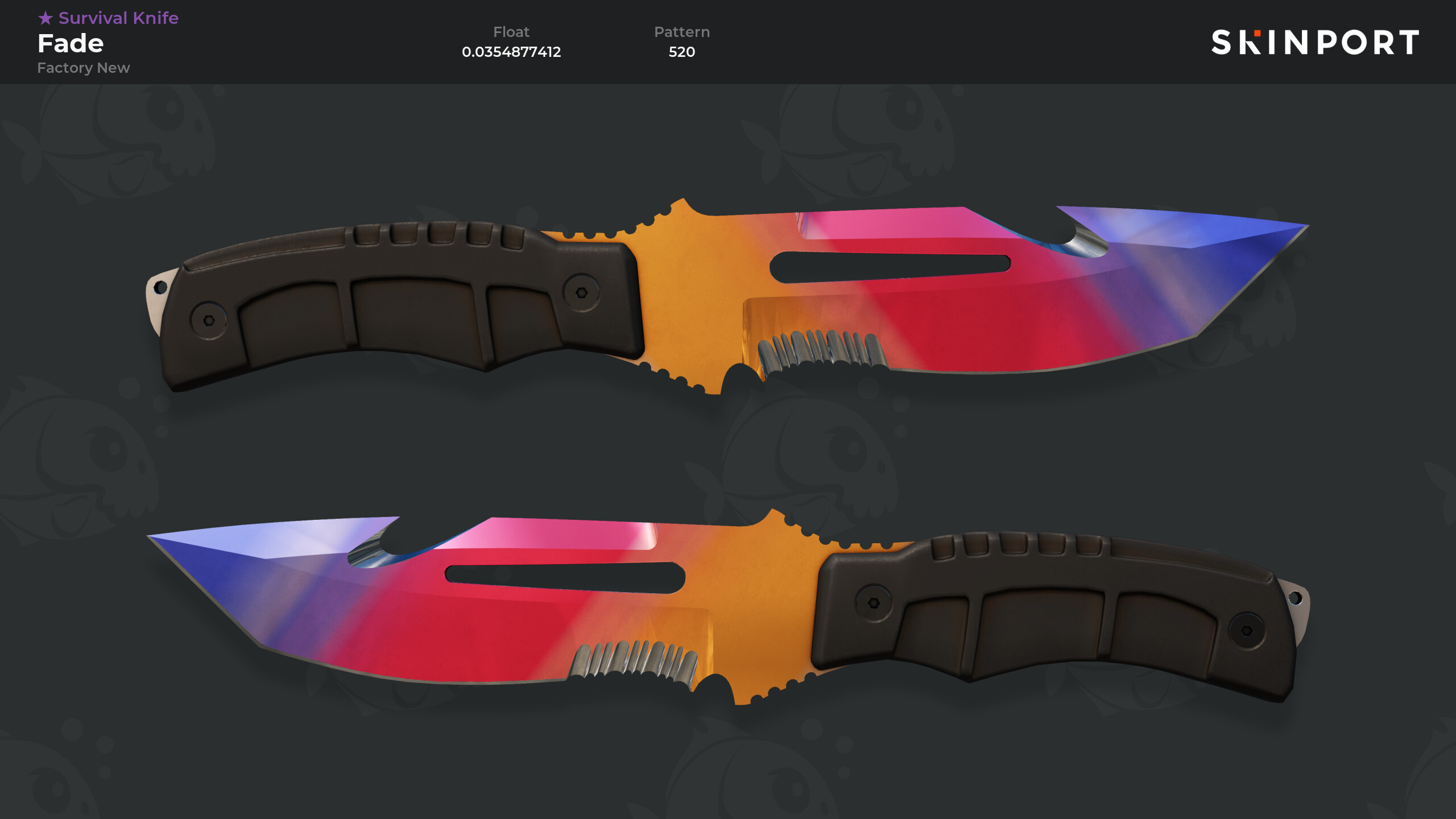 Survival Knife | Fade (Factory New) - Counter-Strike 2 - Skinport