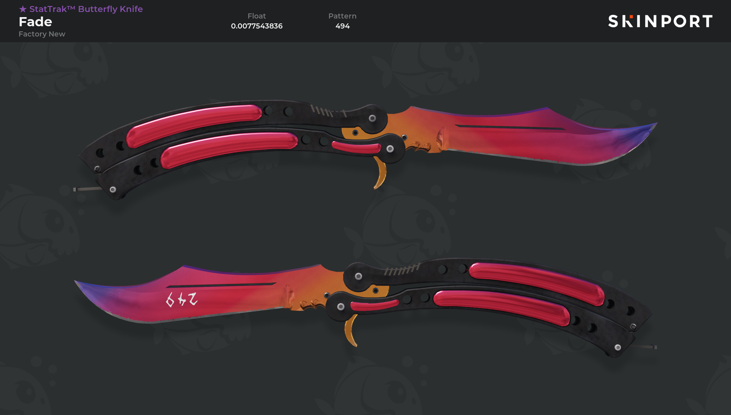 StatTrak™ Butterfly Knife | Fade (Factory New) - Counter-Strike 2 ...