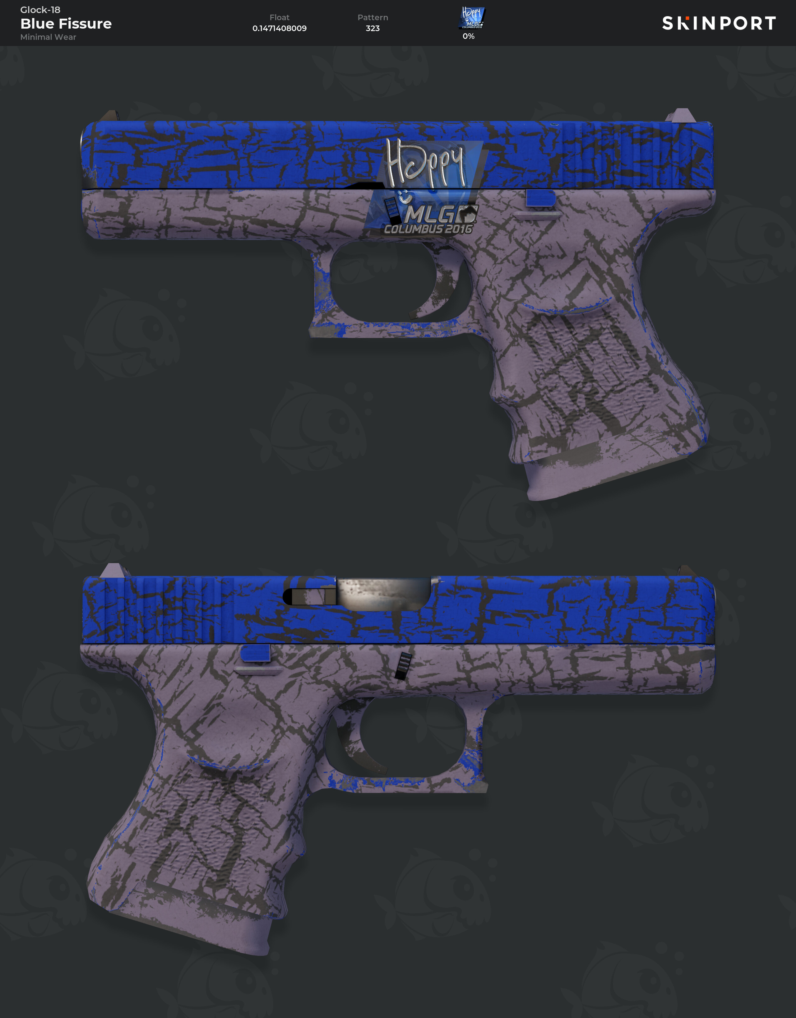 Glock-18 | Blue Fissure (Minimal Wear) - Counter-Strike 2 - Skinport
