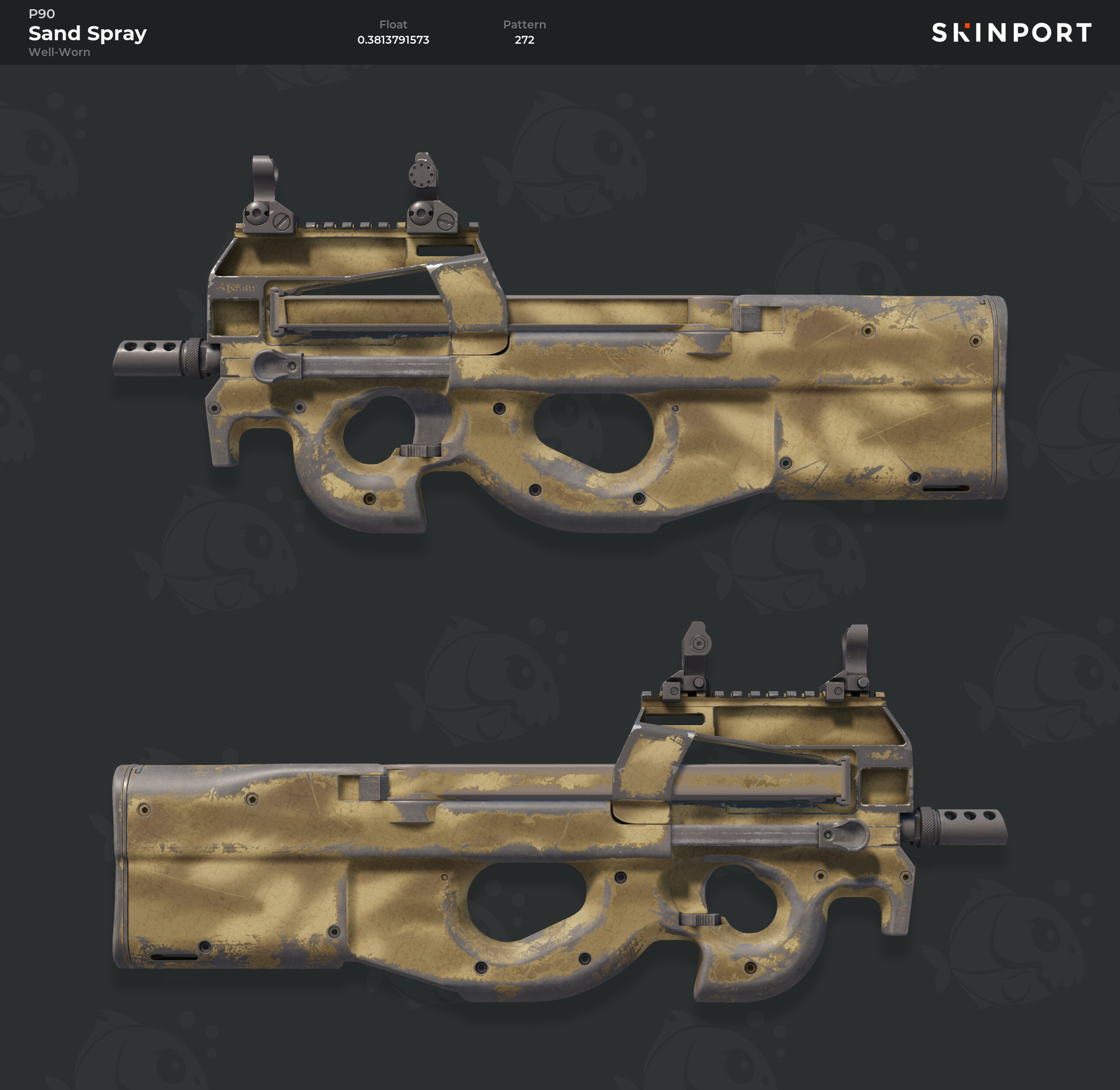 P90 | Sand Spray (Well-Worn) - Counter-Strike 2 - Skinport