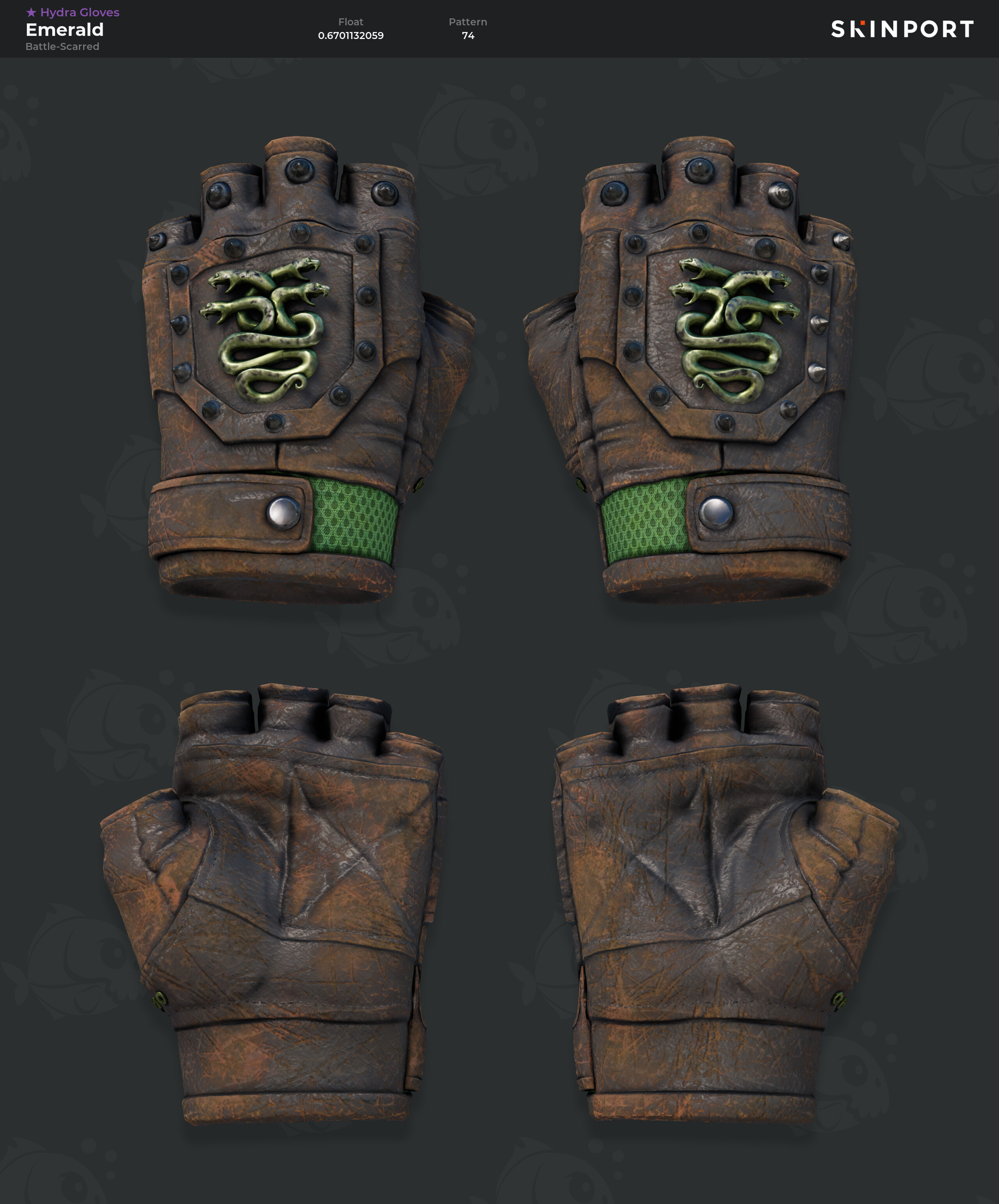 Hydra Gloves | Emerald (Battle-Scarred) - Counter-Strike 2 - Skinport