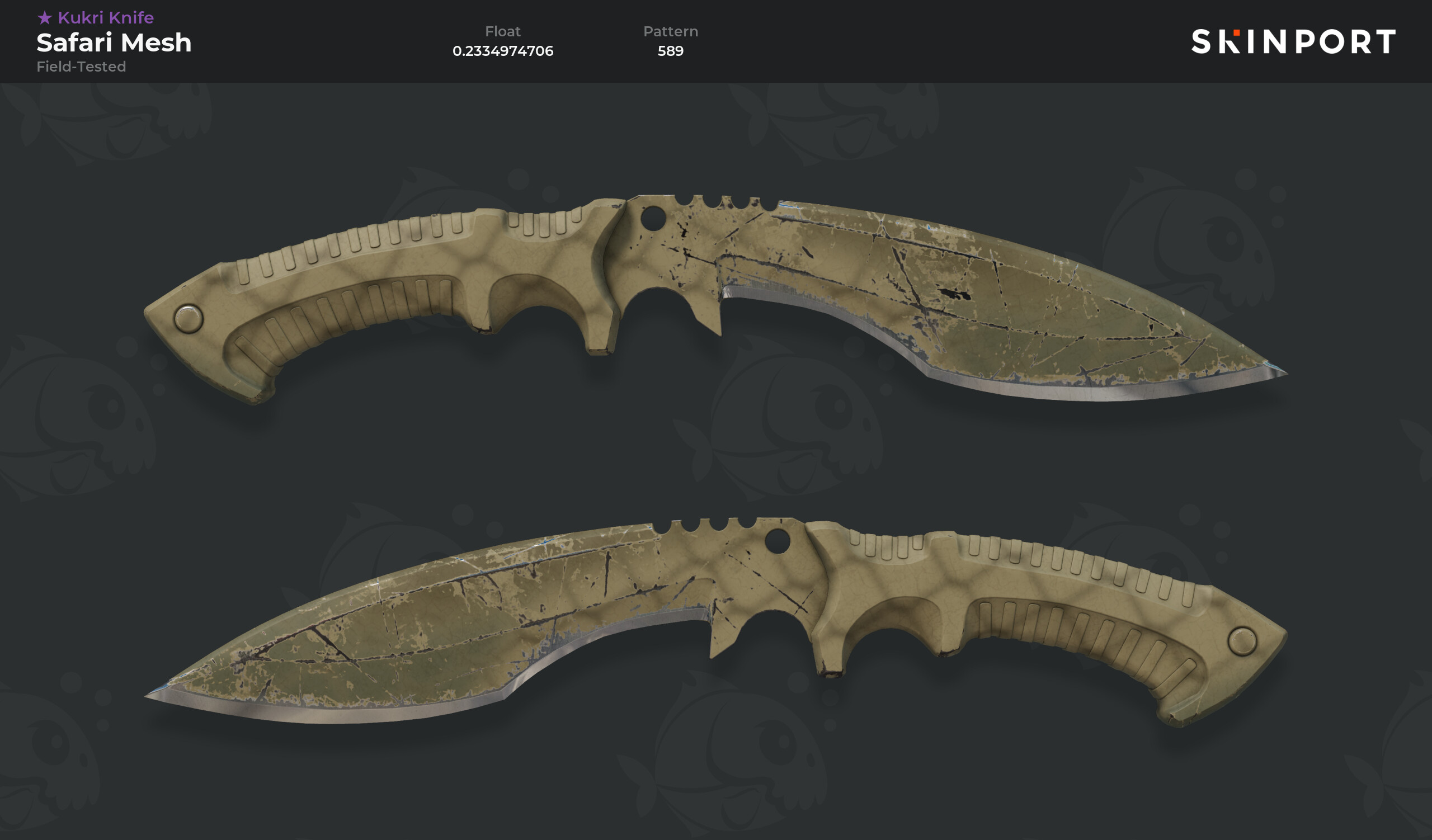 Kukri Knife | Safari Mesh (Field-Tested) - Counter-Strike 2 - Skinport
