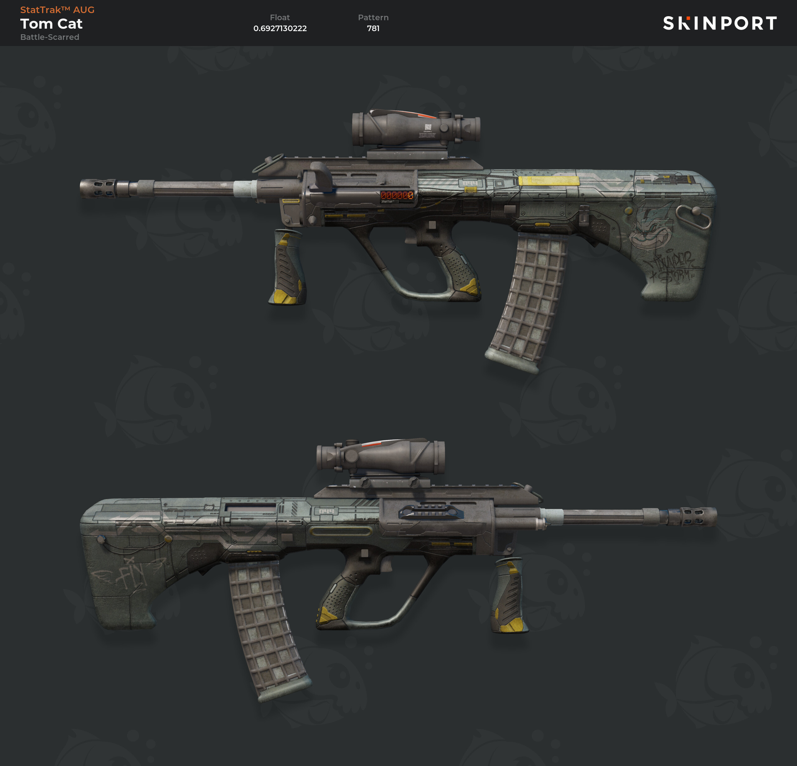 StatTrak™ AUG | Tom Cat (Battle-Scarred) - Counter-Strike 2 - Skinport