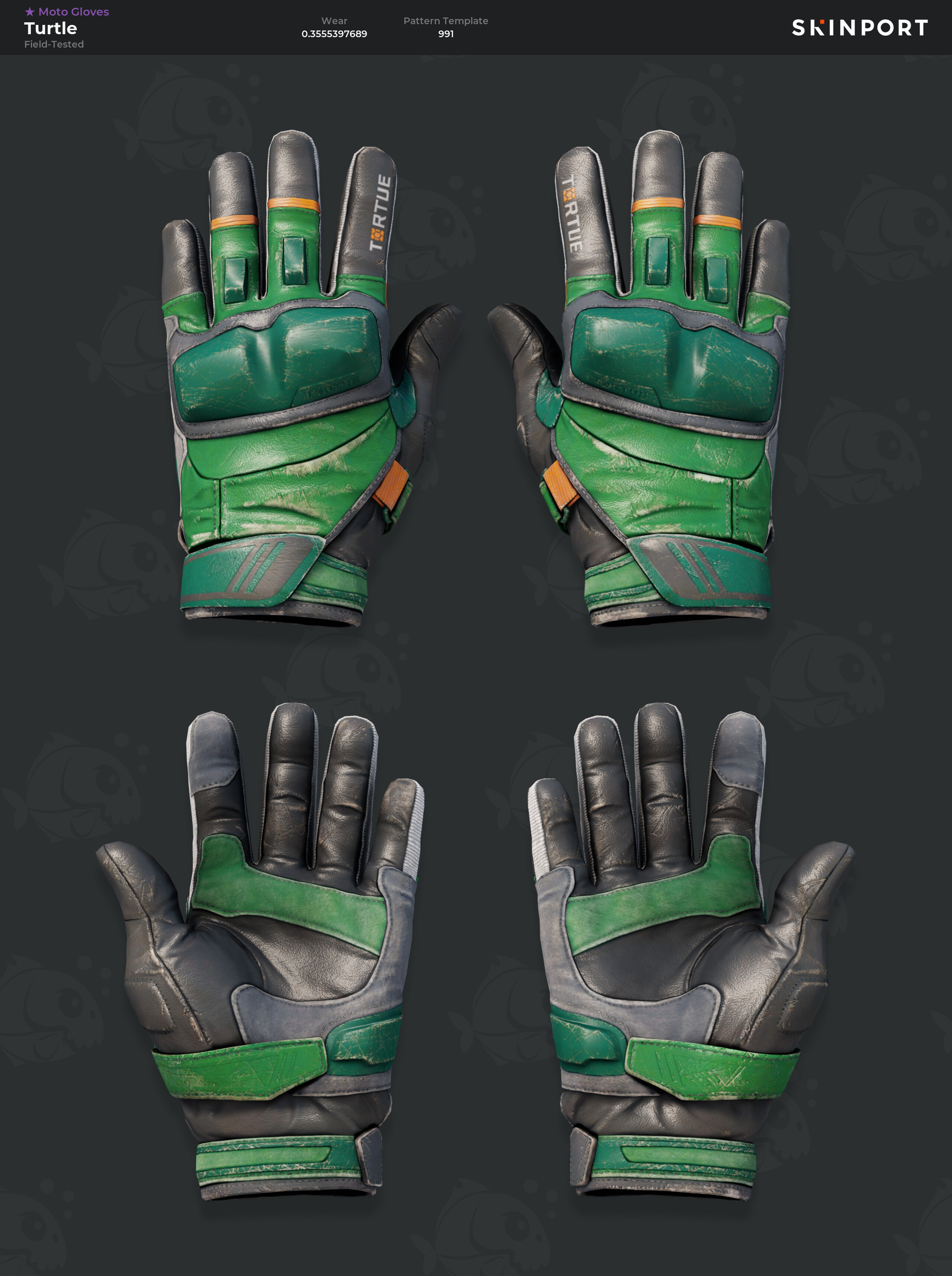 Moto Gloves | Turtle (Field-Tested) - Counter-Strike 2 - Skinport