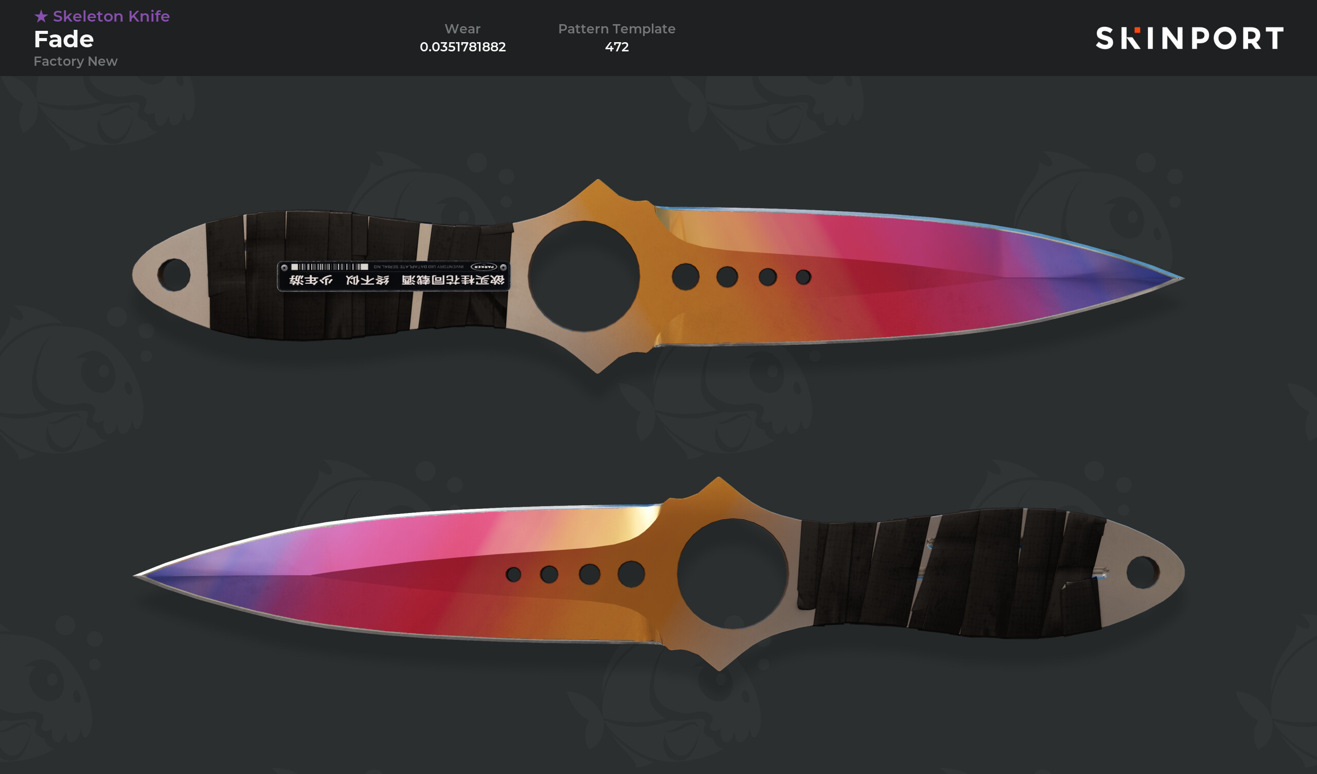 Skeleton Knife | Fade (Factory New) - Counter-Strike 2 - Skinport