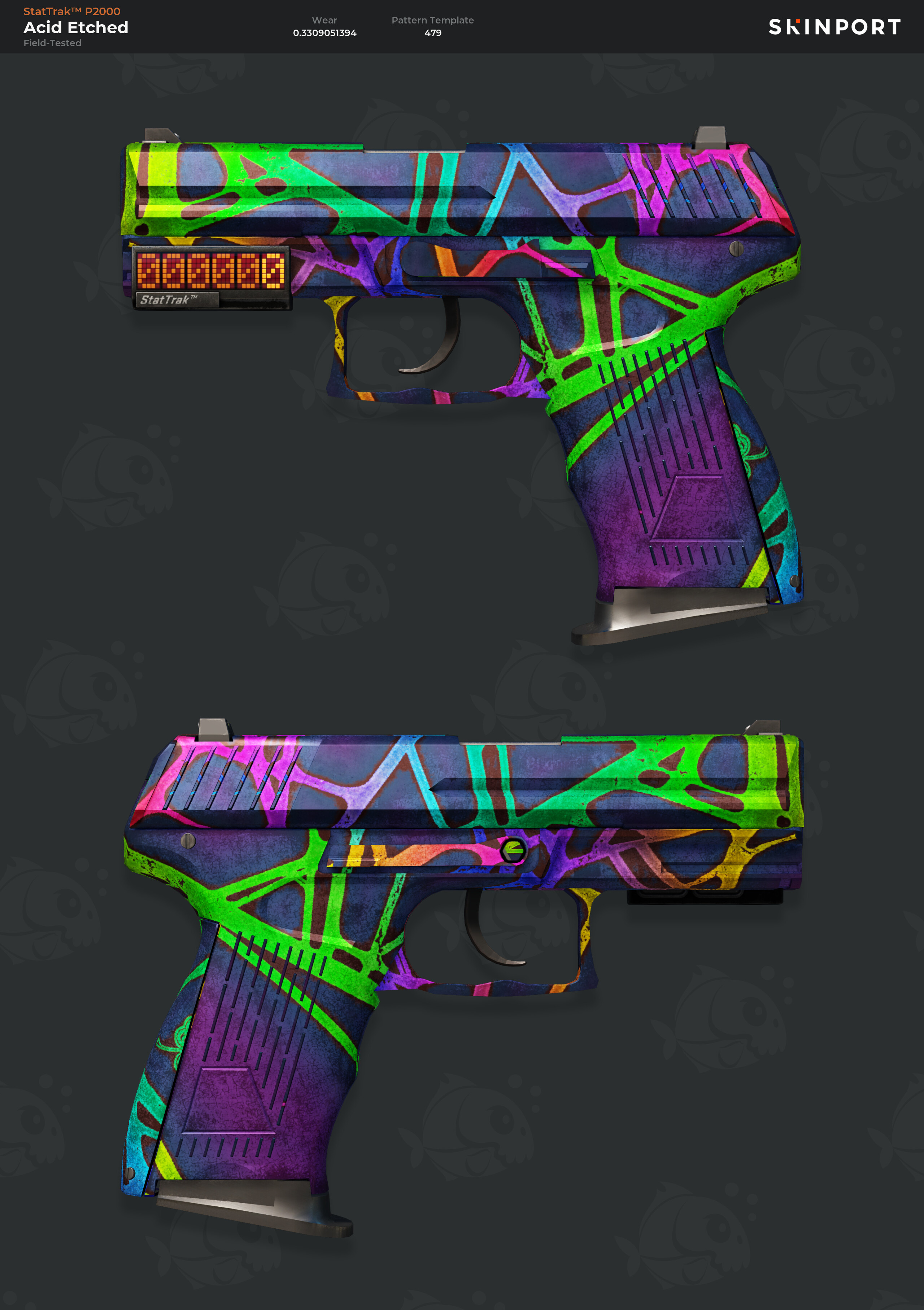 StatTrak™ P2000 | Acid Etched (Field-Tested) - Counter-Strike 2 - Skinport