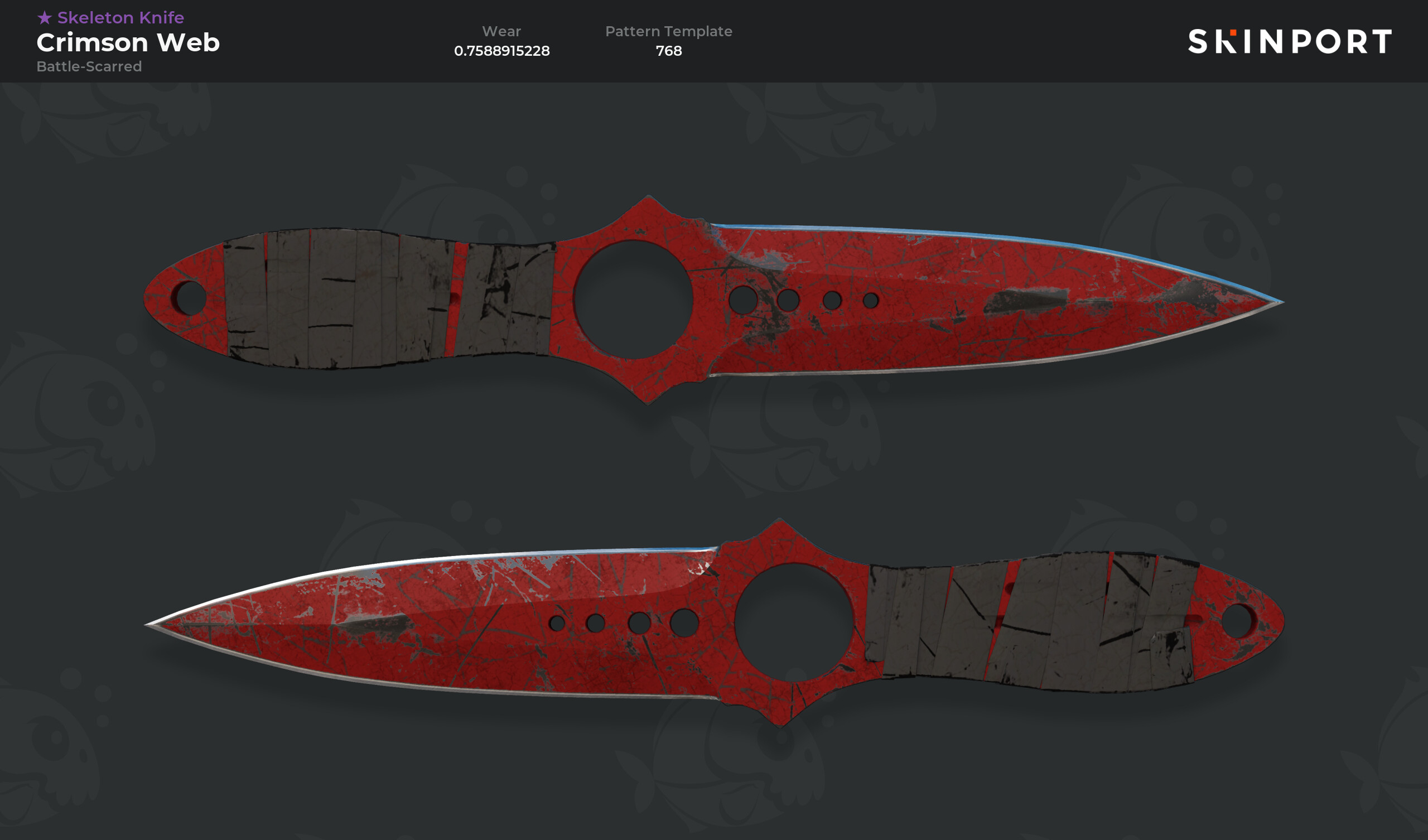Skeleton Knife | Crimson Web (Battle-Scarred) - Counter-Strike 2 - Skinport