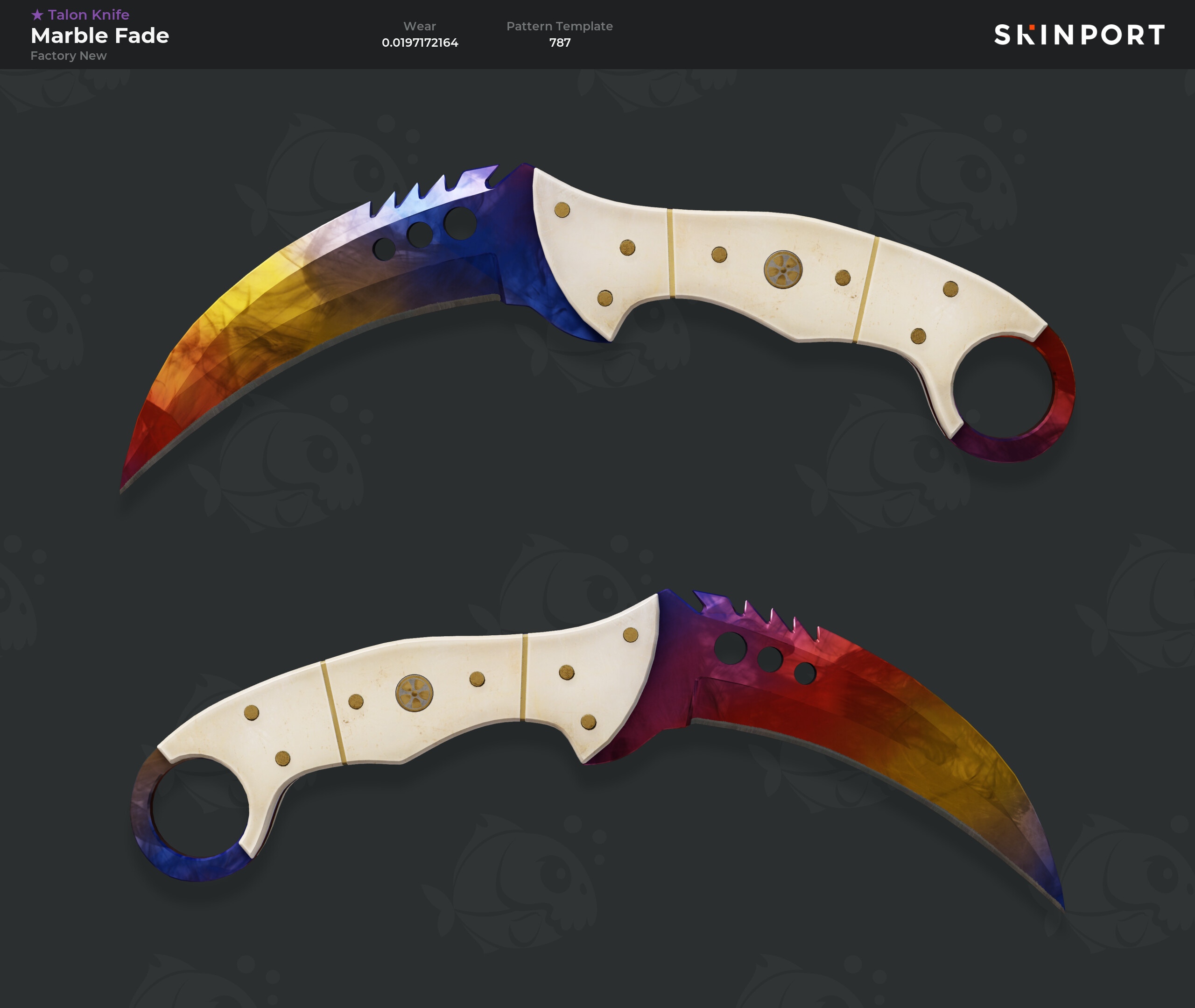Talon Knife | Marble Fade (Factory New) - Counter-Strike 2 - Skinport