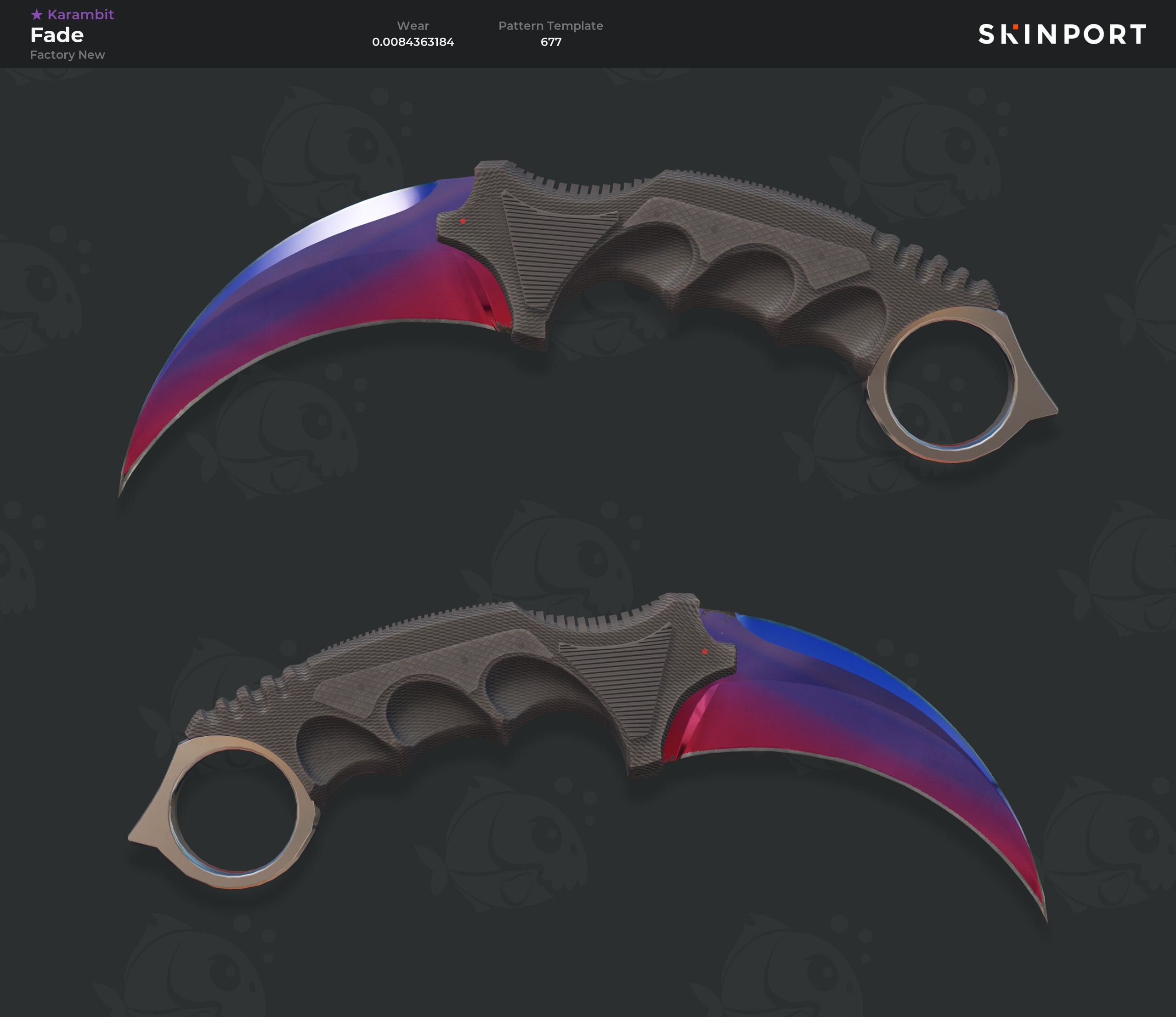 Karambit | Fade (Factory New) - Counter-Strike 2 - Skinport