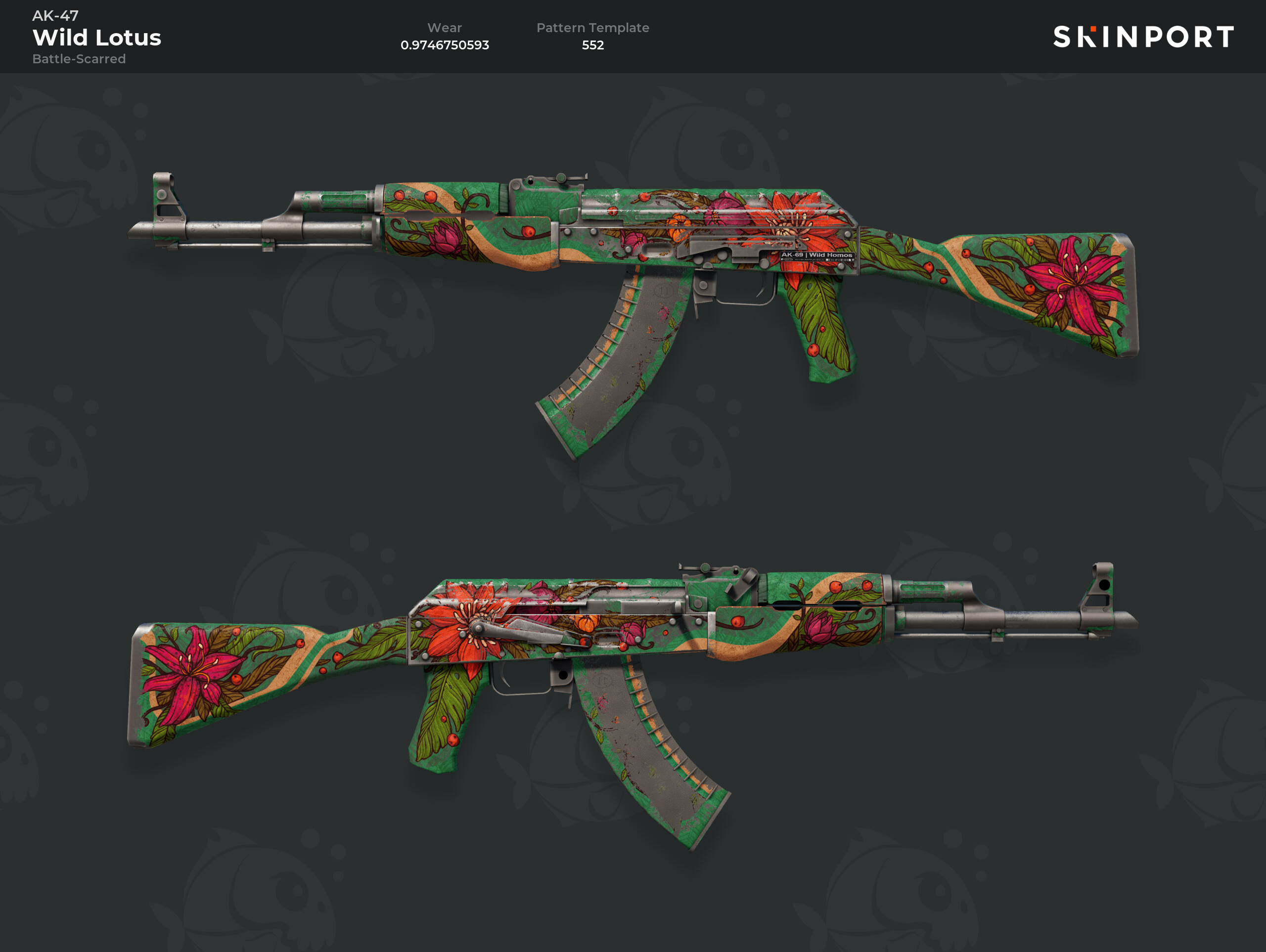 AK-47 | Wilder Lotus (Kampfspuren) - Counter-Strike 2 - Skinport