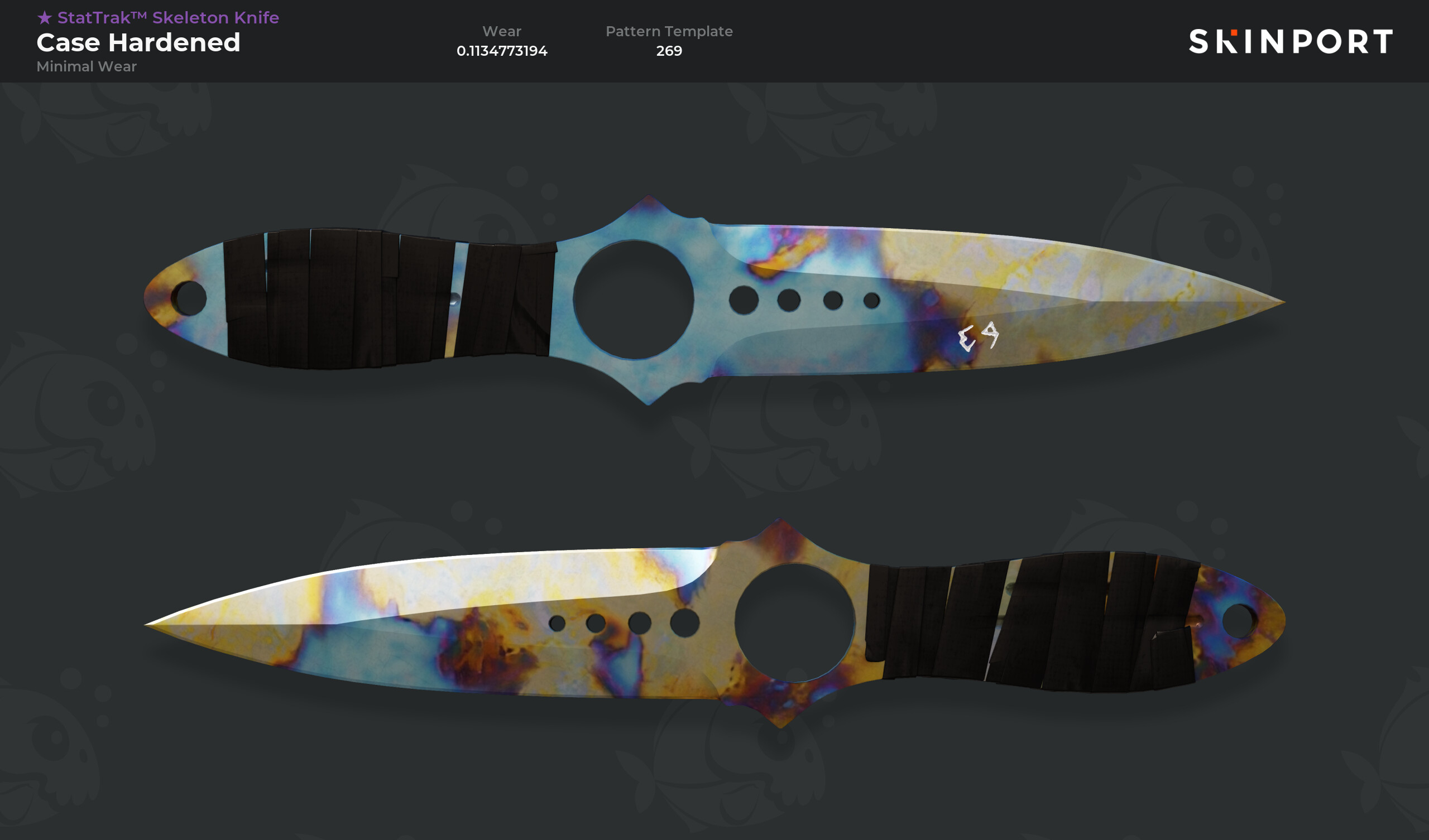 StatTrak™ Skeleton Knife | Case Hardened (Minimal Wear) - Counter ...