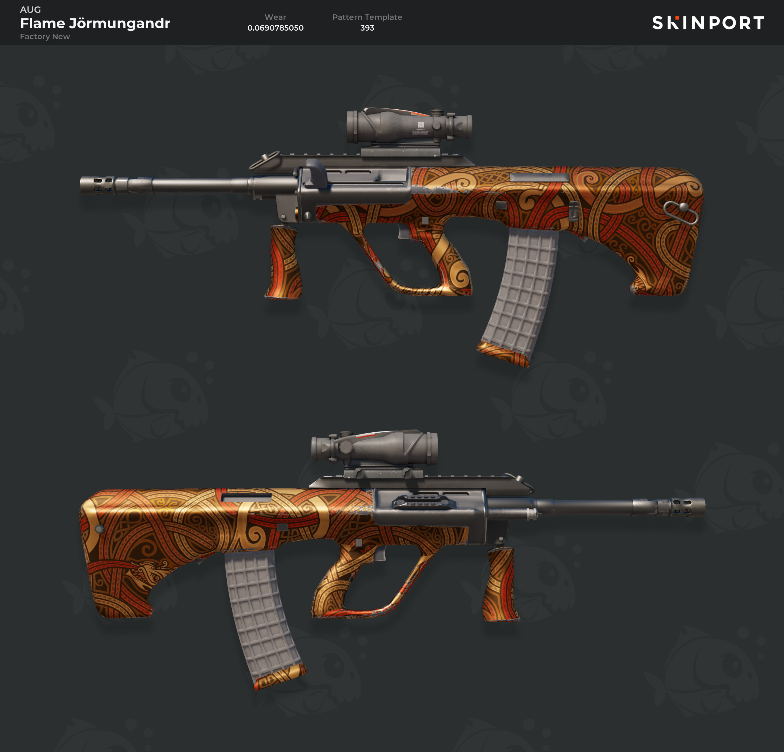 AUG | Flammende Midgardschlange (Fabrikneu) - Counter-Strike 2 - Skinport