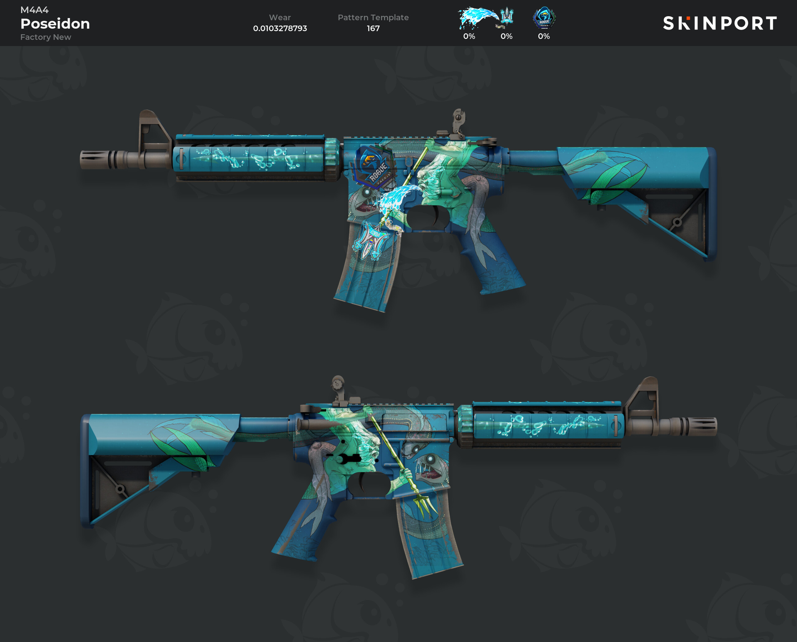 M4A4 | Poseidon (Factory New) - Counter-Strike 2 - Skinport