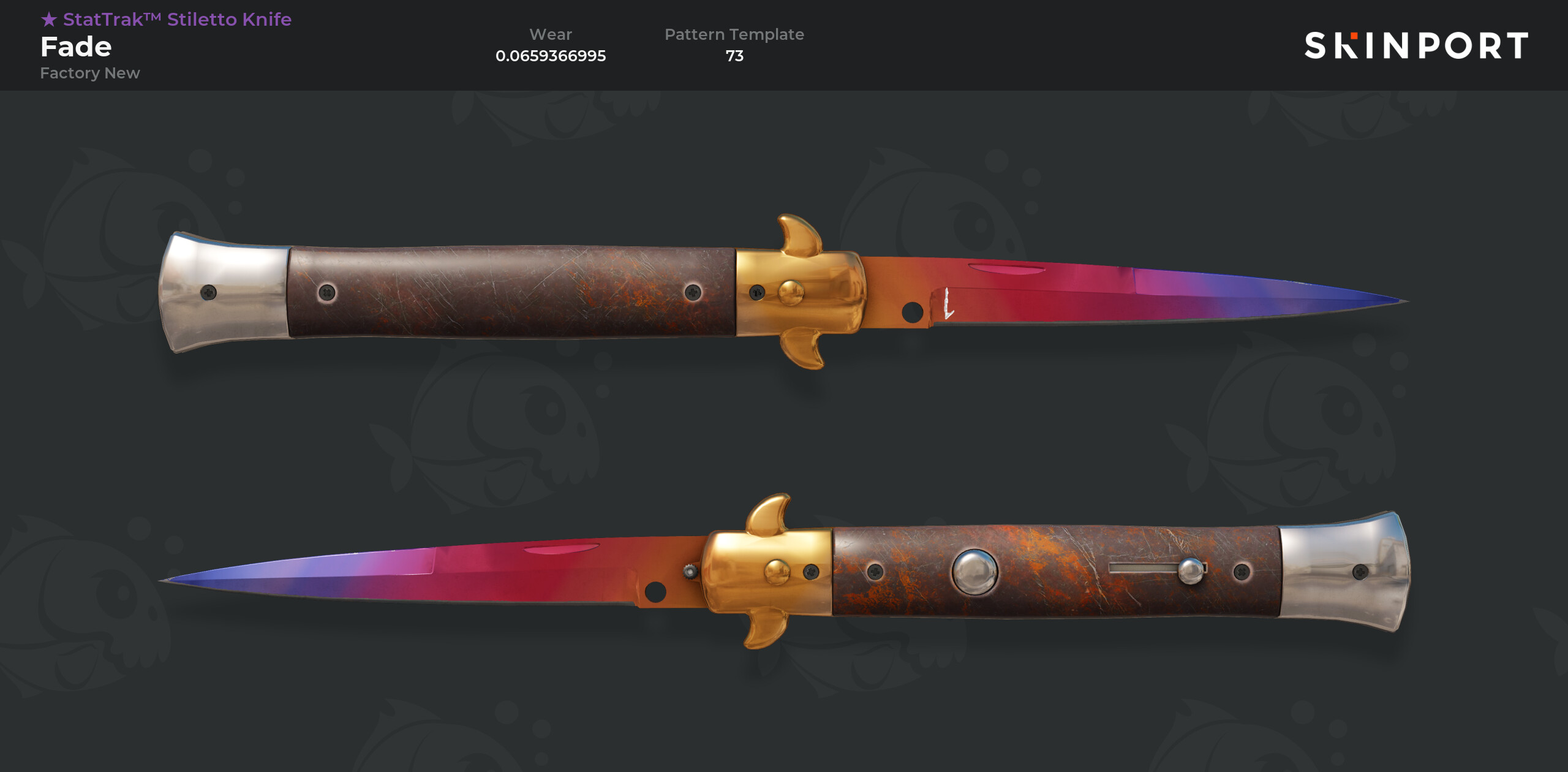 StatTrak™ Stiletto Knife | Fade (Factory New) - Counter-Strike 2 - Skinport