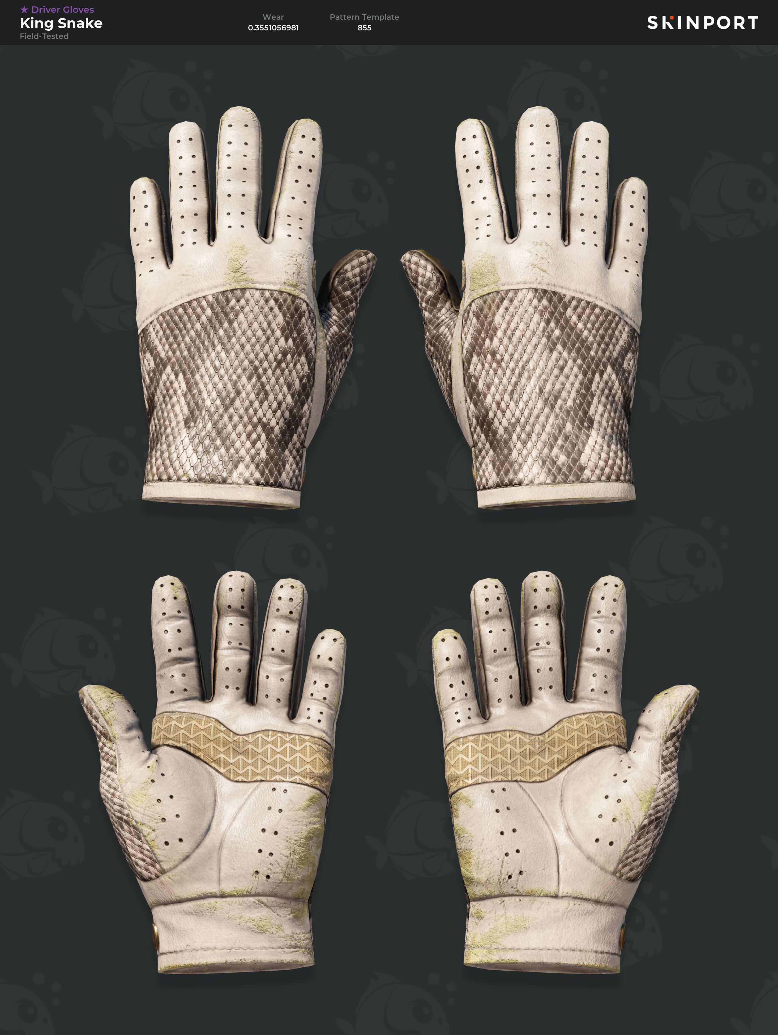 Driver Gloves | King Snake (Field-Tested) - Counter-Strike 2 - Skinport