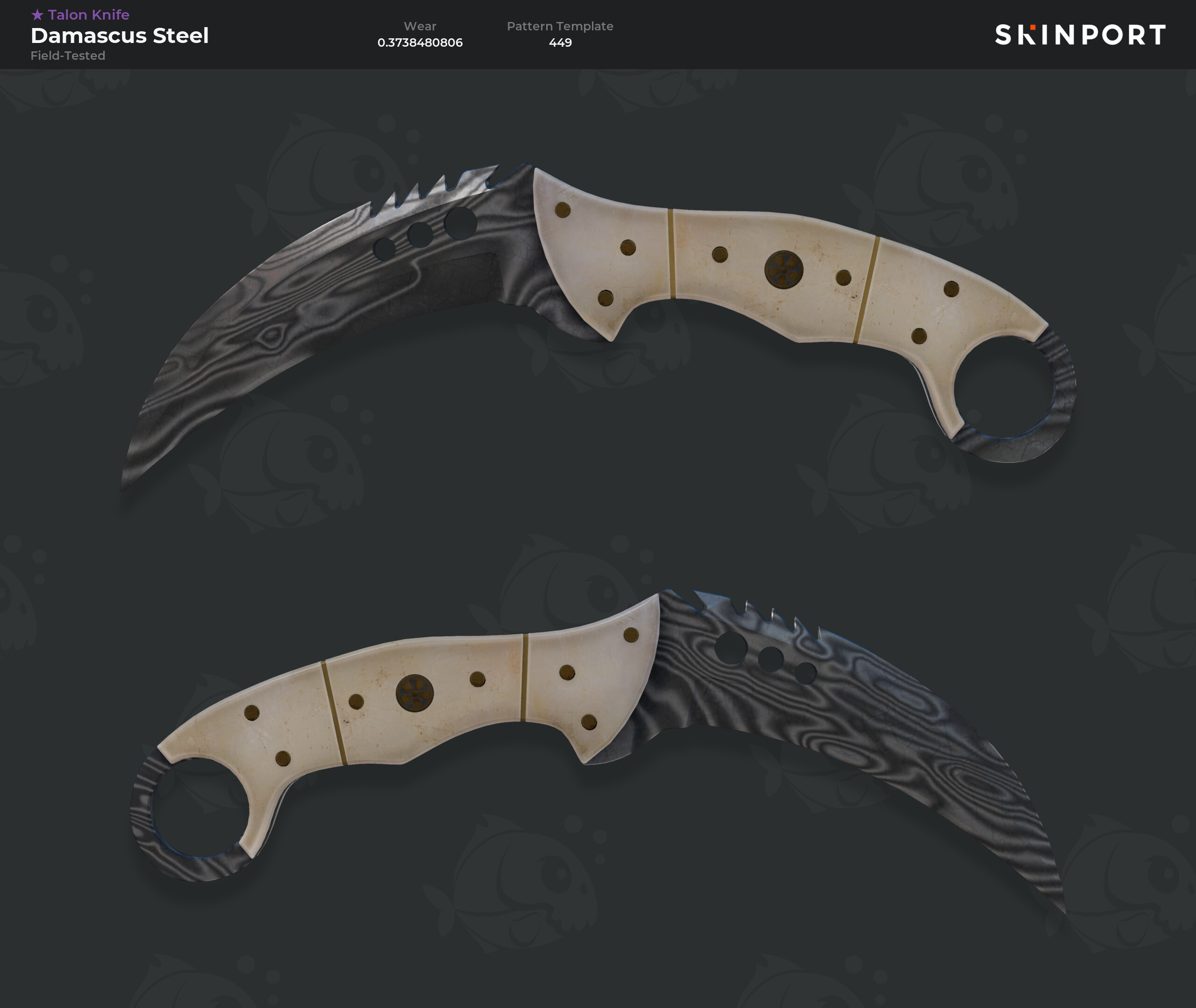 Talon Knife | Damascus Steel (Field-Tested) - Counter-Strike 2 - Skinport