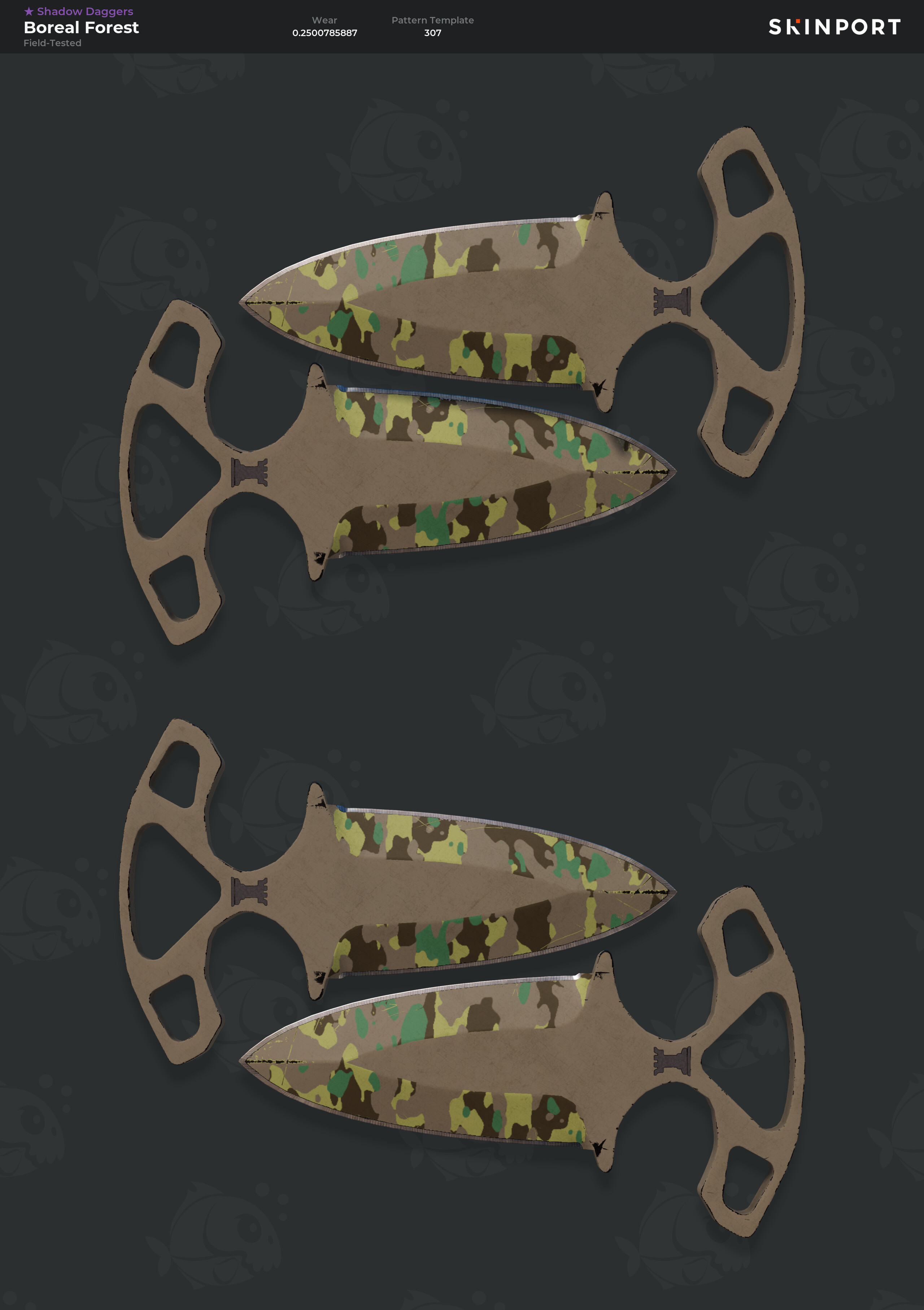 Shadow Daggers | Boreal Forest (Field-Tested) - Counter-Strike 2 - Skinport