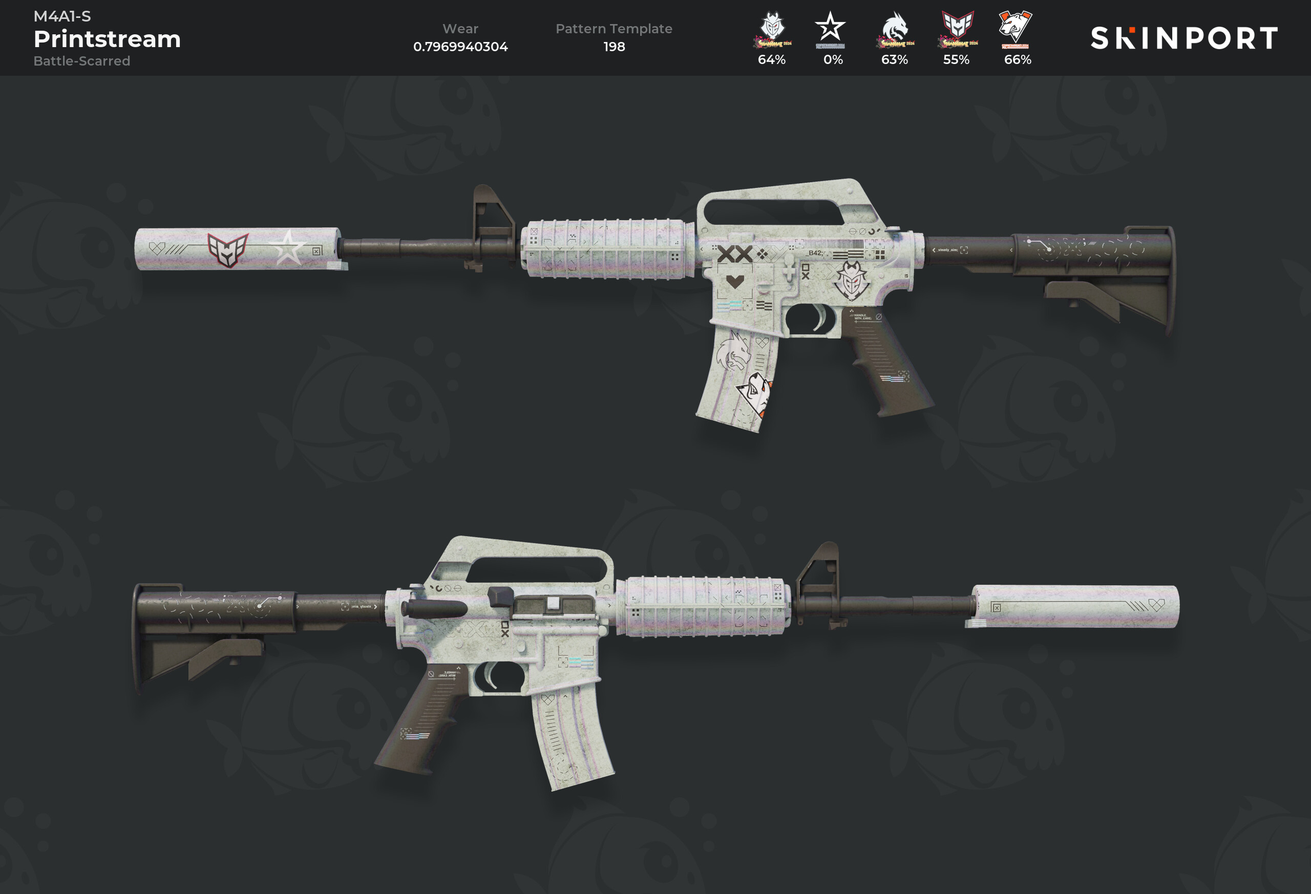 M4A1-S | Printstream (Battle-Scarred) - Counter-Strike 2 - Skinport
