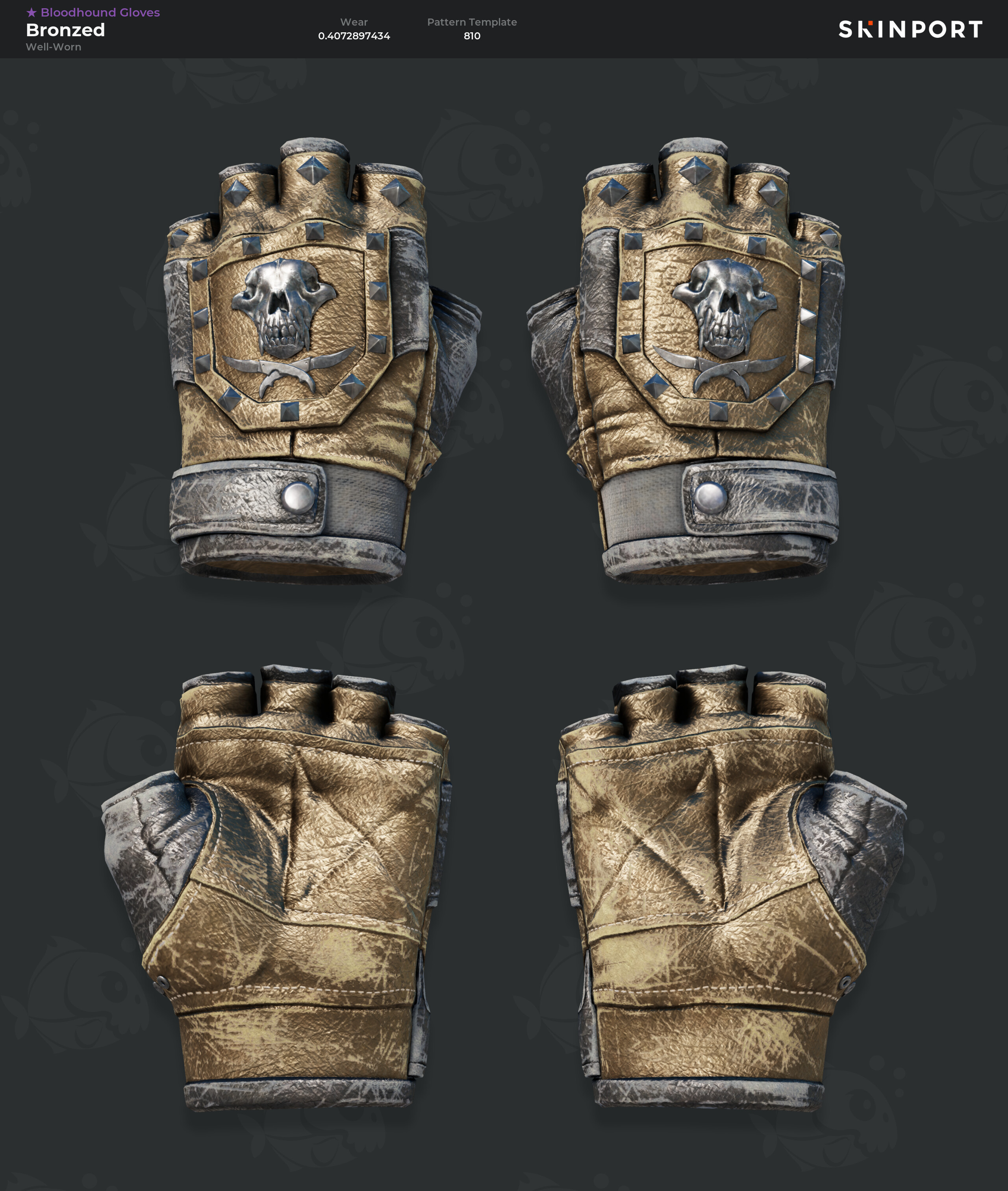 Bloodhound Gloves | Bronzed (Well-Worn) - Counter-Strike 2 - Skinport