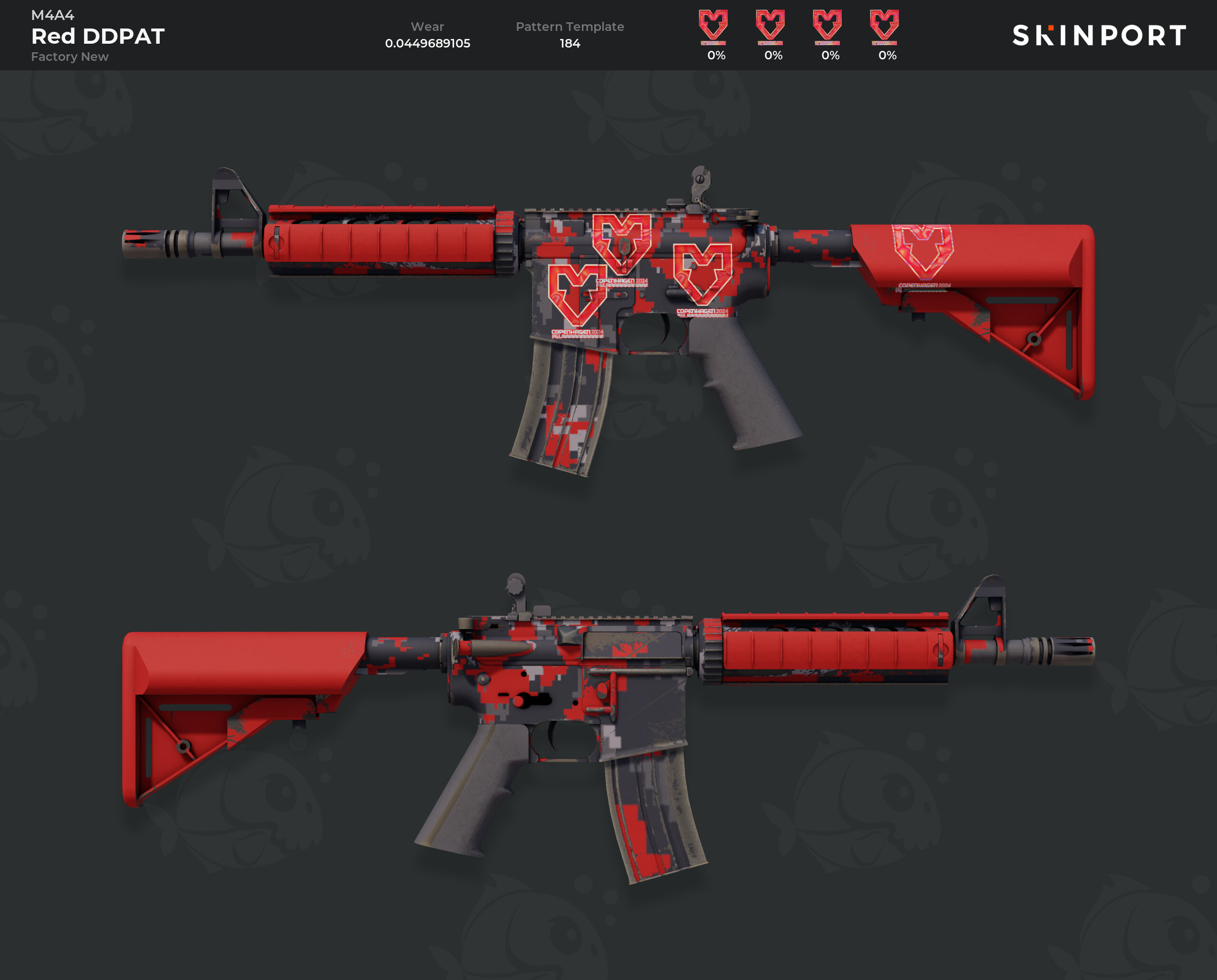 M4A4 | Red DDPAT (Factory New) - Counter-Strike 2 - Skinport