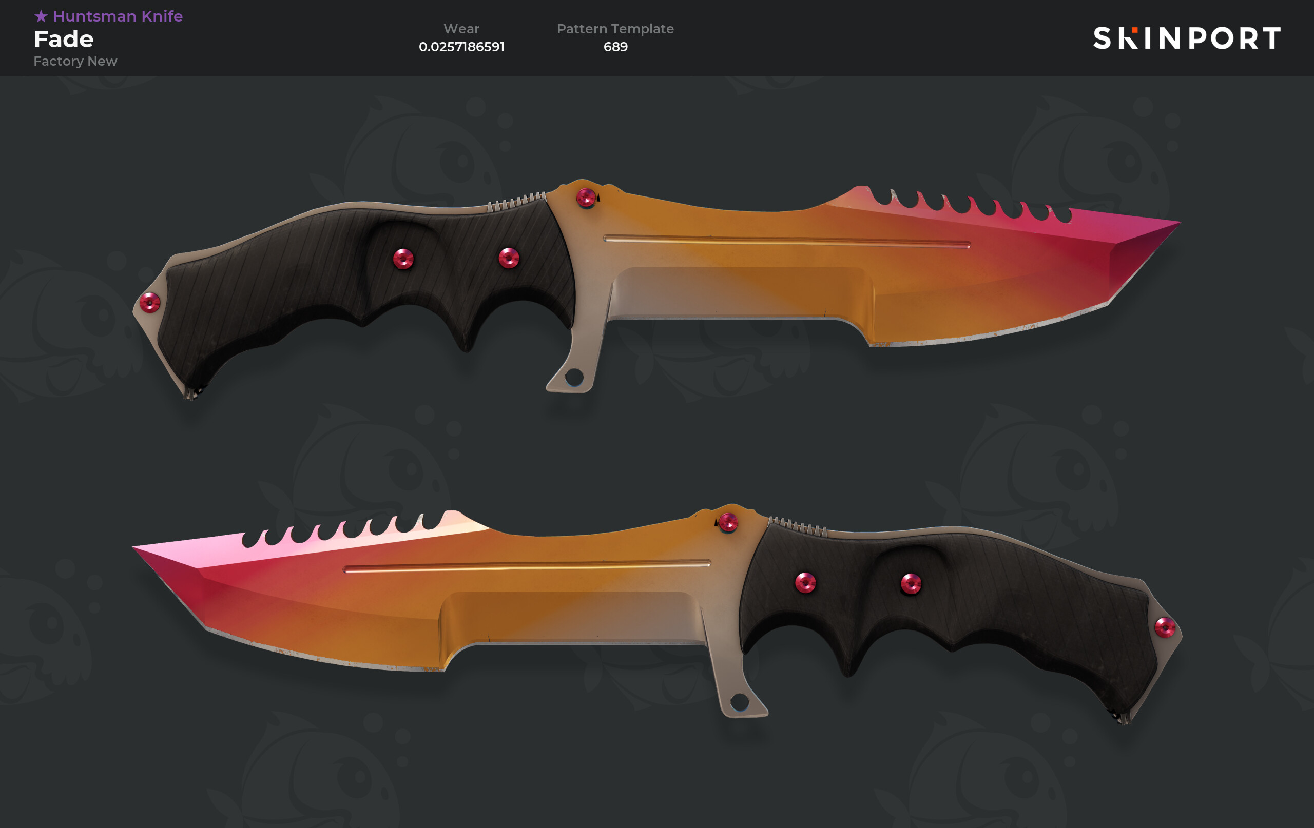 Huntsman Knife | Fade (Factory New) - Counter-Strike 2 - Skinport