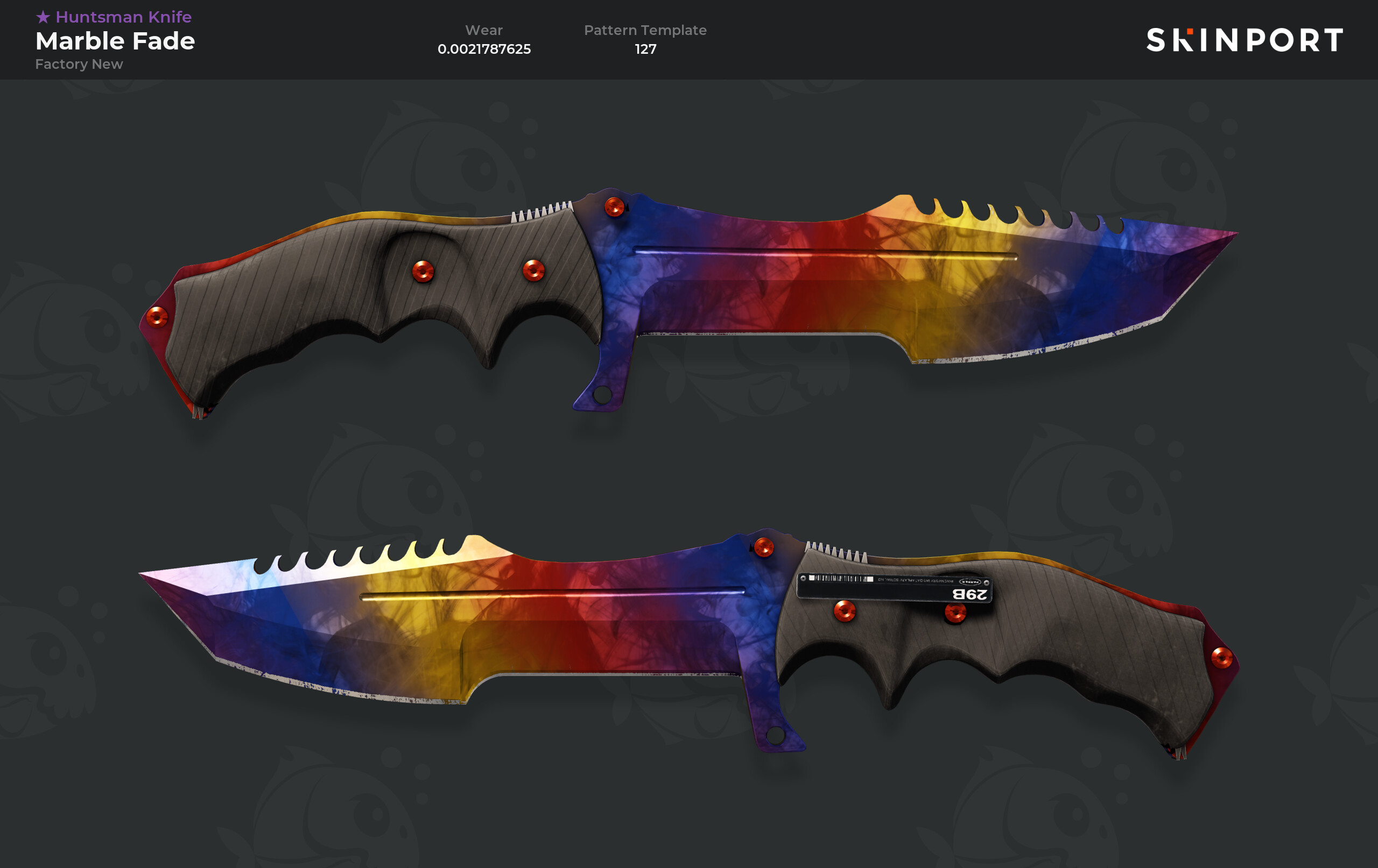 Huntsman Knife | Marble Fade (Factory New) - Counter-Strike 2 - Skinport