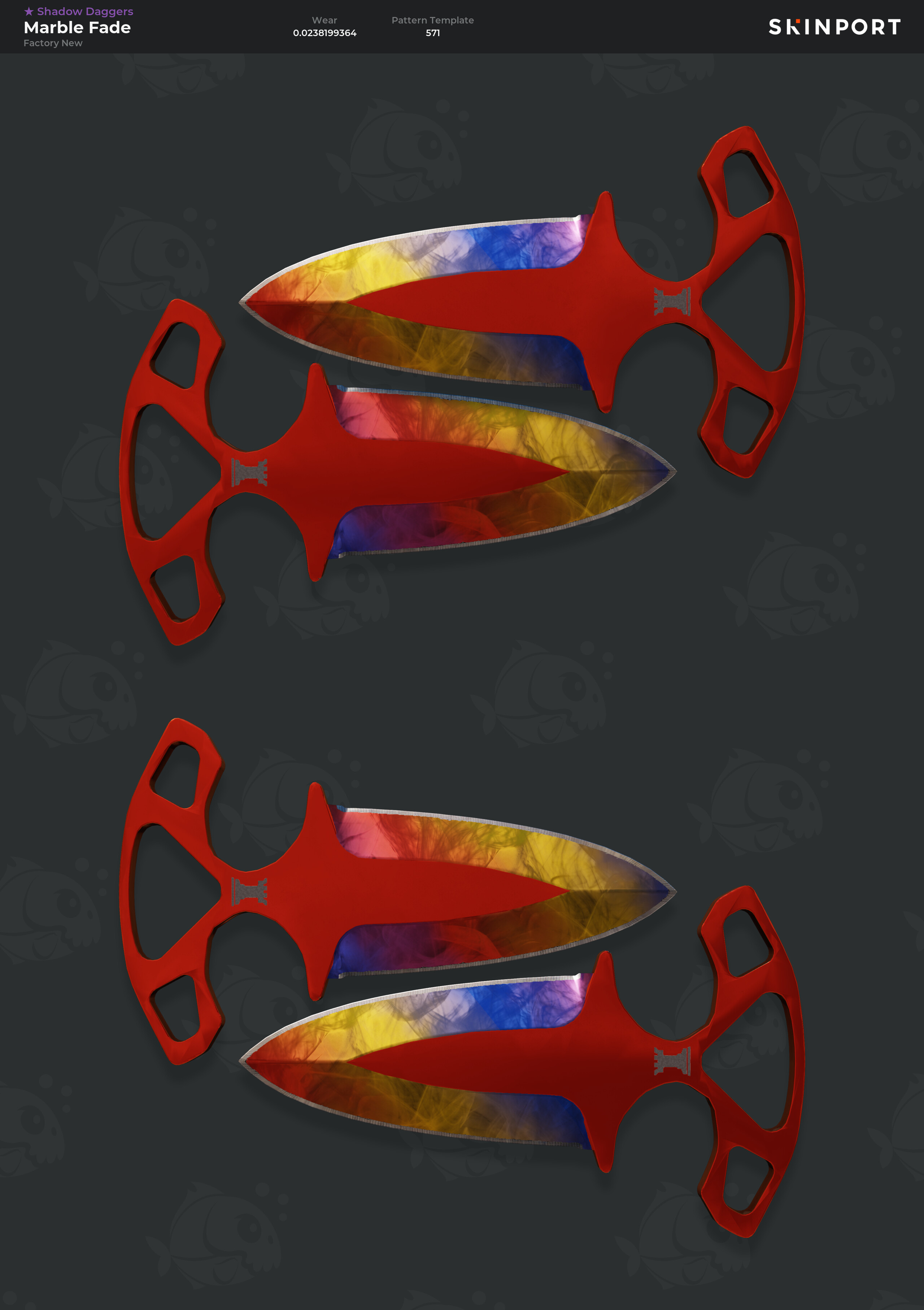 Shadow Daggers | Marble Fade (Factory New) - Counter-Strike 2 - Skinport