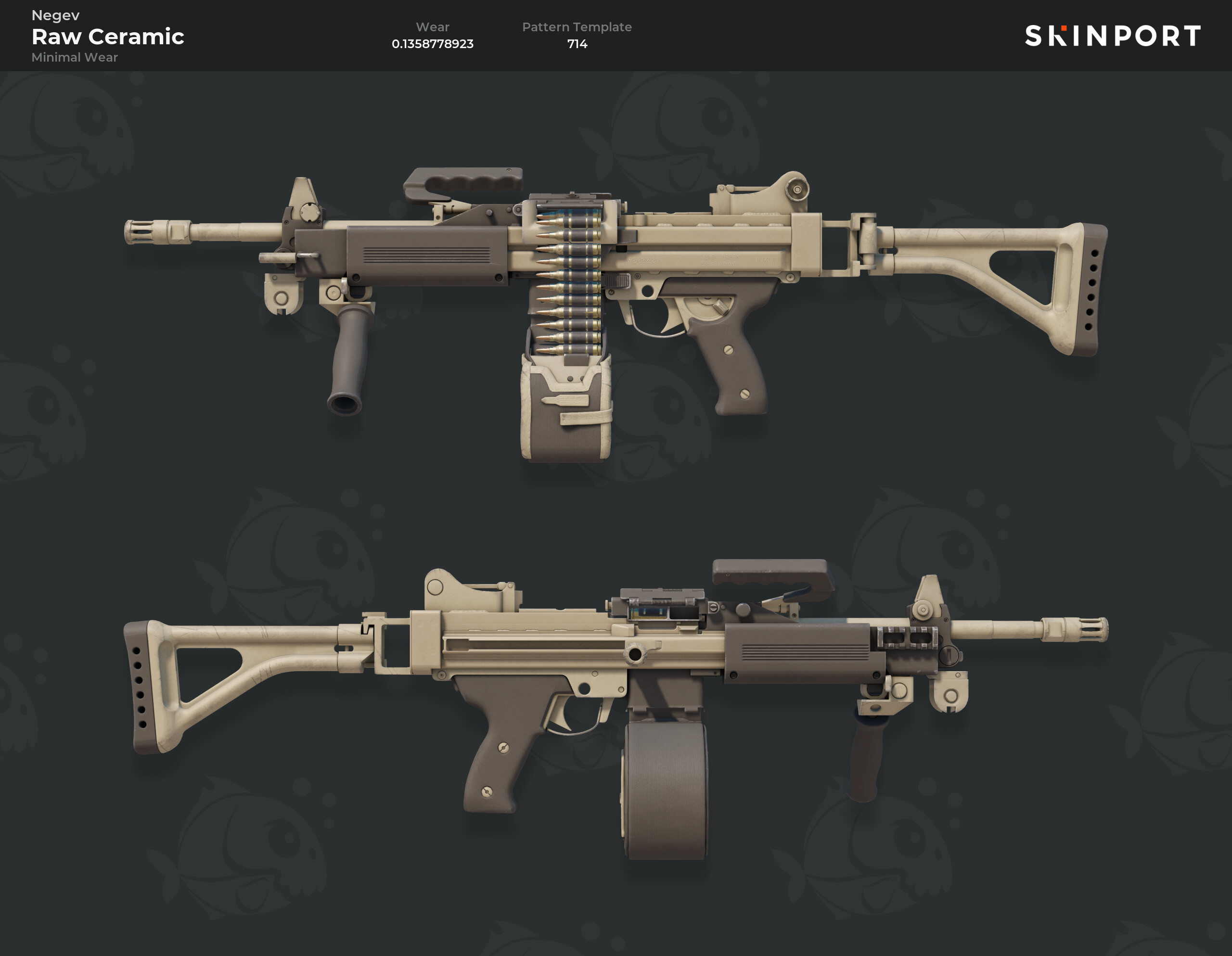 Negev | Raw Ceramic (Minimal Wear) - Counter-Strike 2 - Skinport